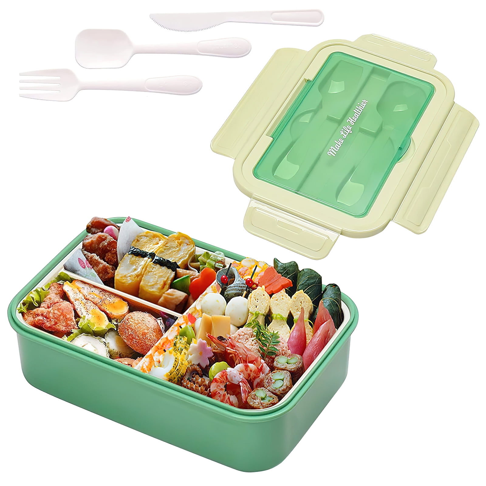 Bento Boxes for Adults, 1000ML Lunch Box With Built-in Utensils ...