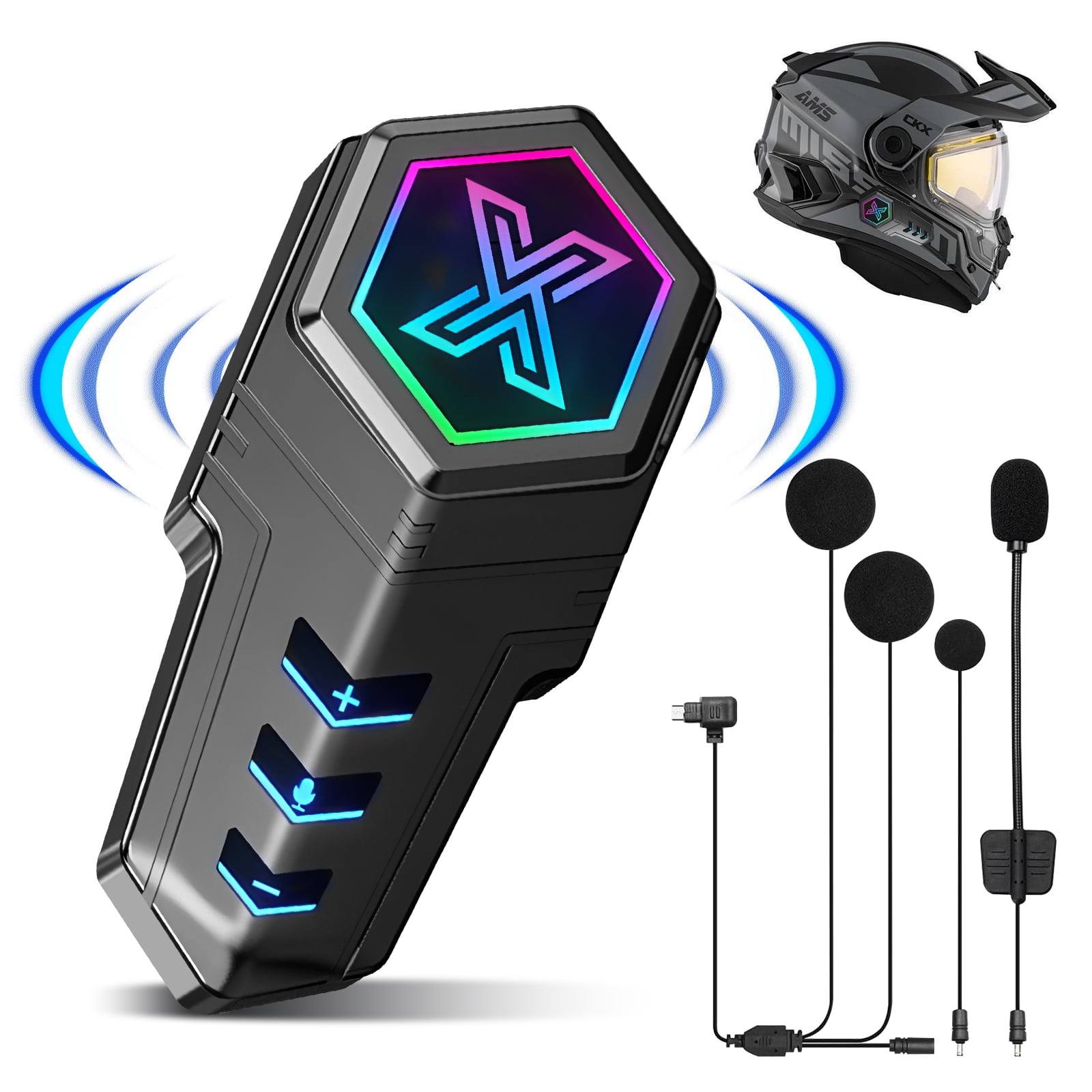 Motorcycle Helmet Headset,DFITO Wireless Bluetooth 5.3 Motorcycle ...