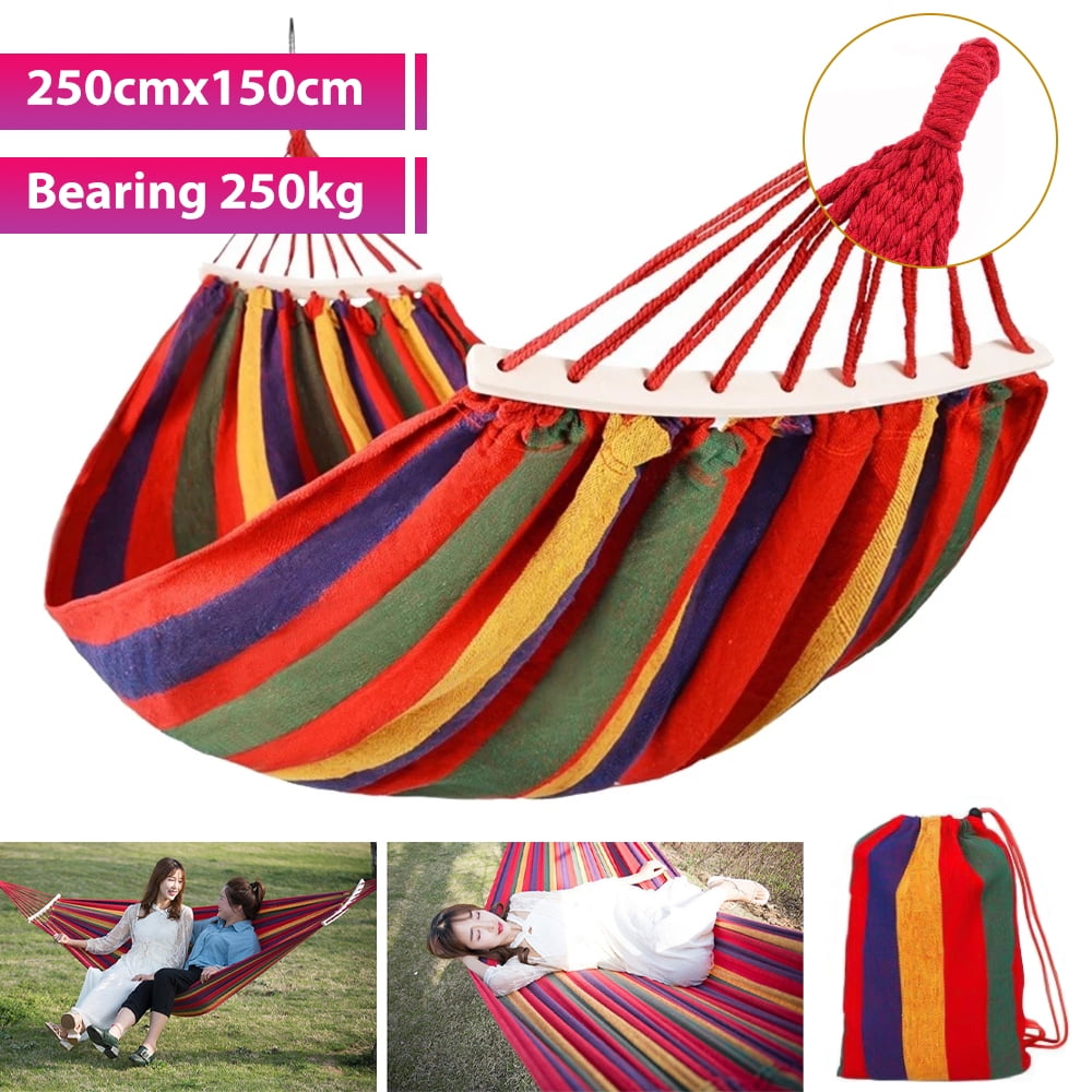 DFITO Brazilian Double hammock, 2 Person Portable Canvas Cotton Hammock ...