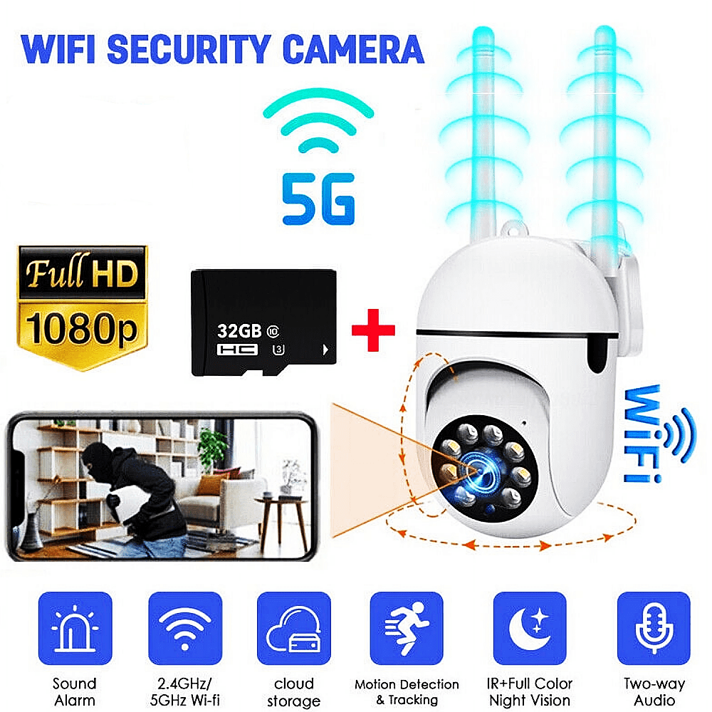 DFITO Night Vision 1080P Outdoor Surveillance Camera, White - Walmart.com