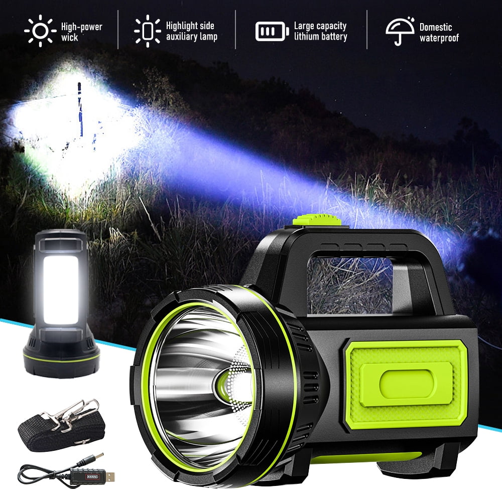 DFITO Portable Handheld Flashlight, Super Bight LED Searchlight, USB ...
