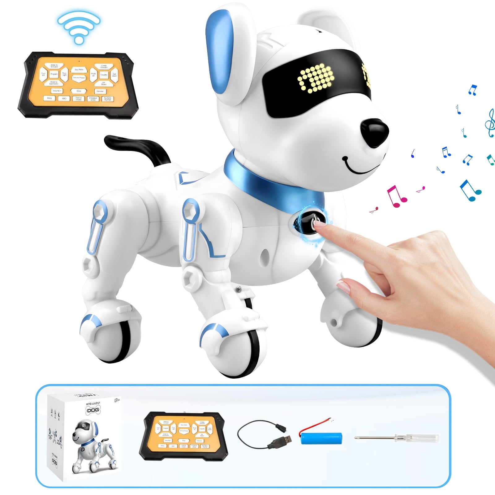DFITO Robot Dog Remote Control Robot Toys with Sing Dance, Kids Robot ...