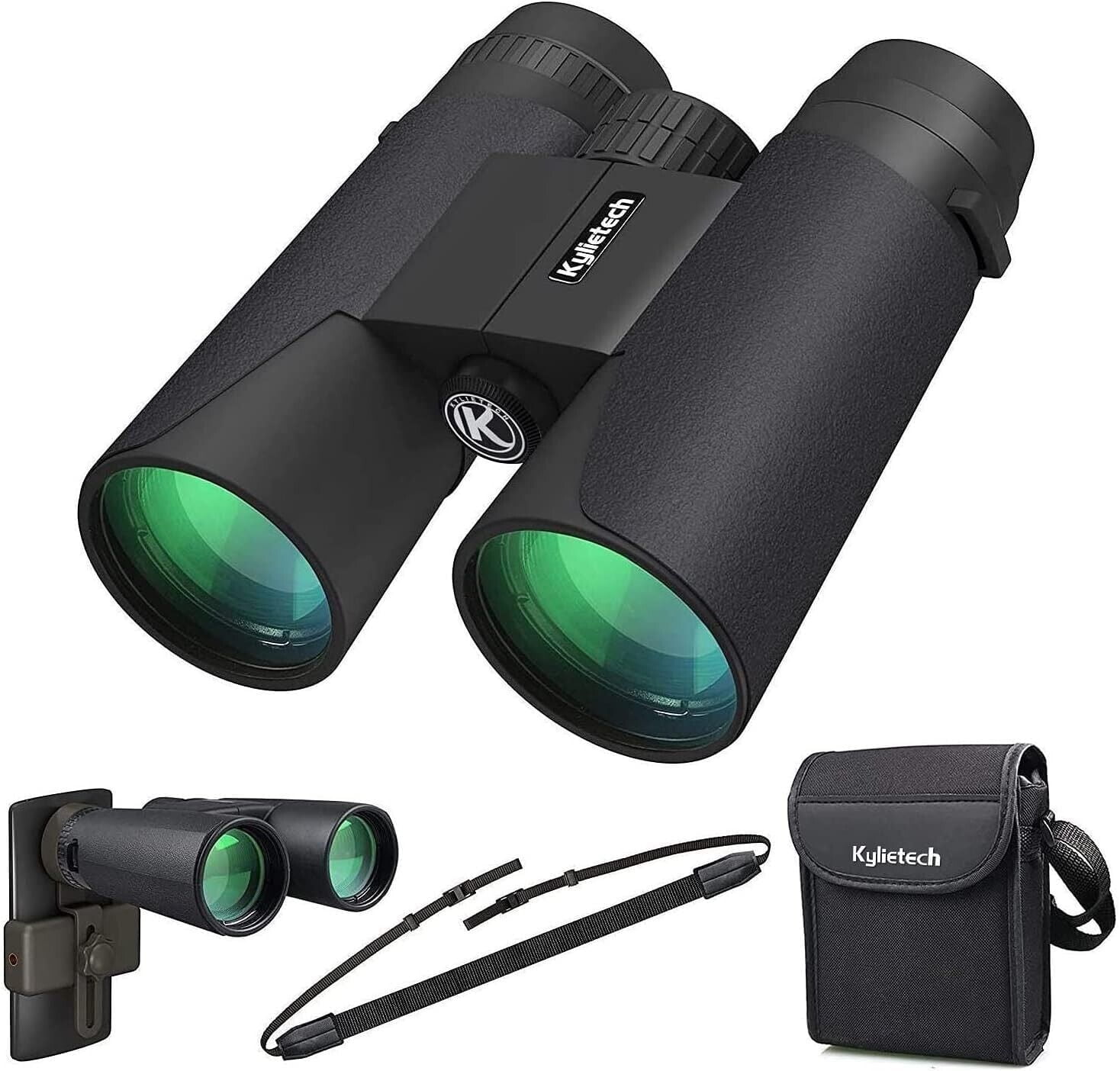 DFS 12X42 Binoculars with Universal Phone Adapter, HD Waterproof ...