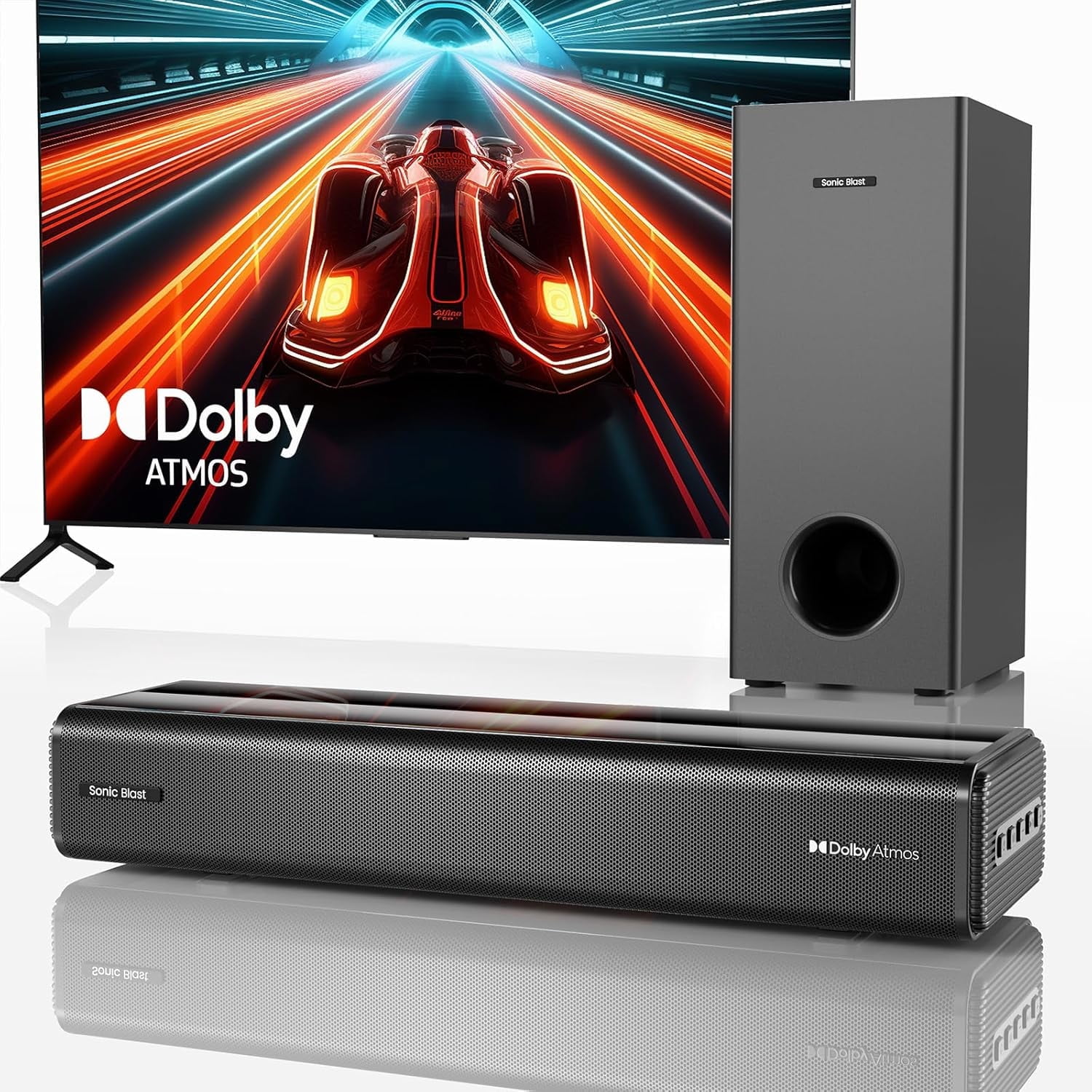 DFS 2.1CH Dolby Atmos Soundbar w/Subwoofer - Wireless BT, 3D Surround ...