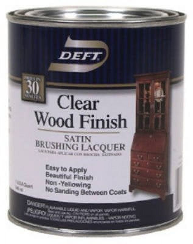 DFT017/04 Quart Satin Clear Wood Finish Brushing Lacquer4 - Walmart.com
