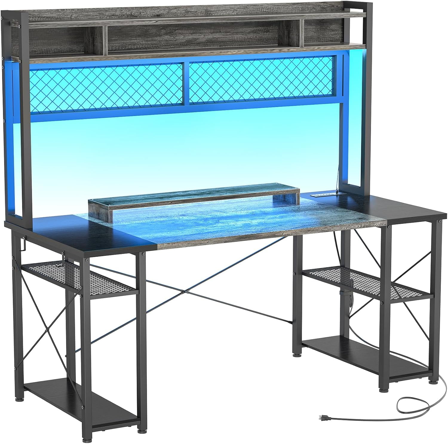 DFTFVYIBO 2024 Upgrade Gaming Desk with Hutch 48'' Magic Computer Desk ...