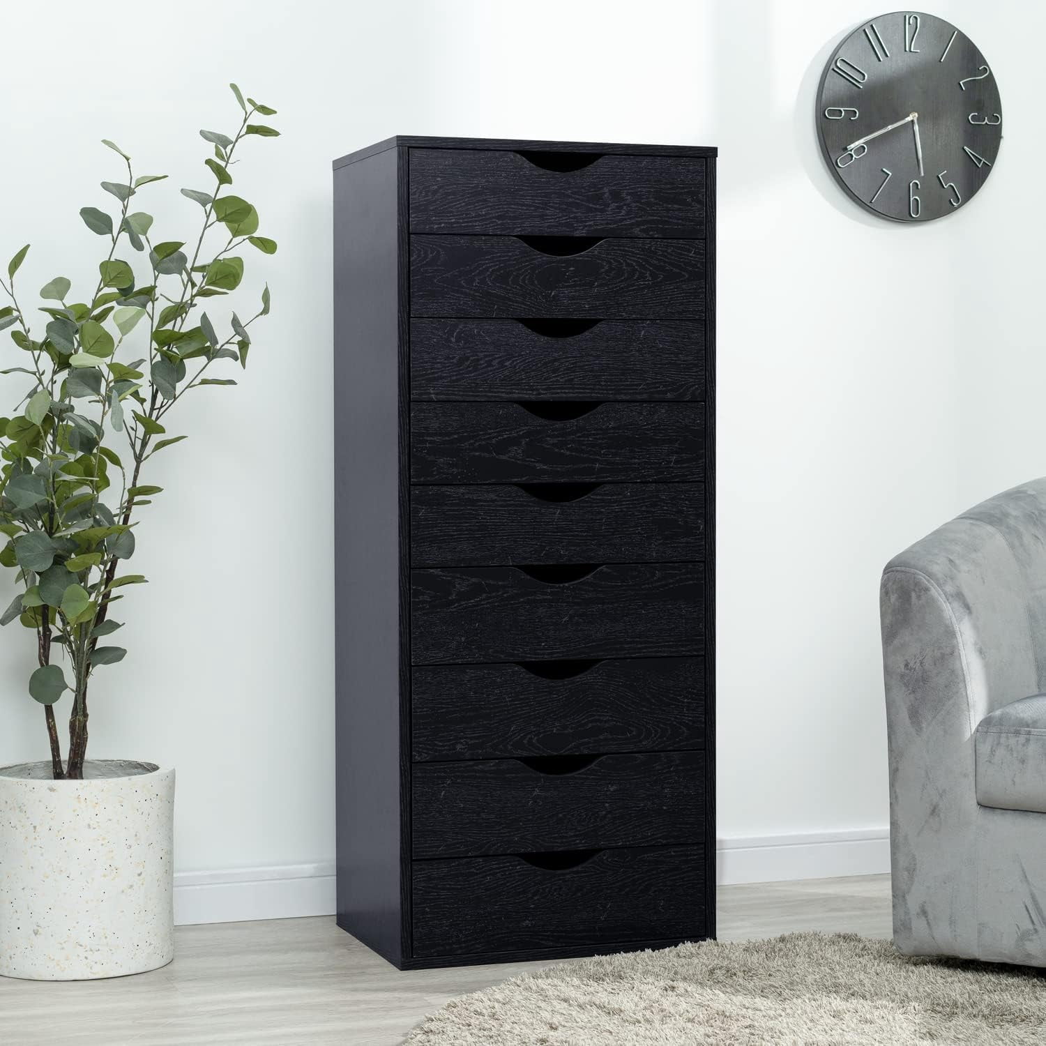 DFTFVYIBO Naomi 5 Drawer Dresser for Bedroom Tall Dressers with Wheels ...