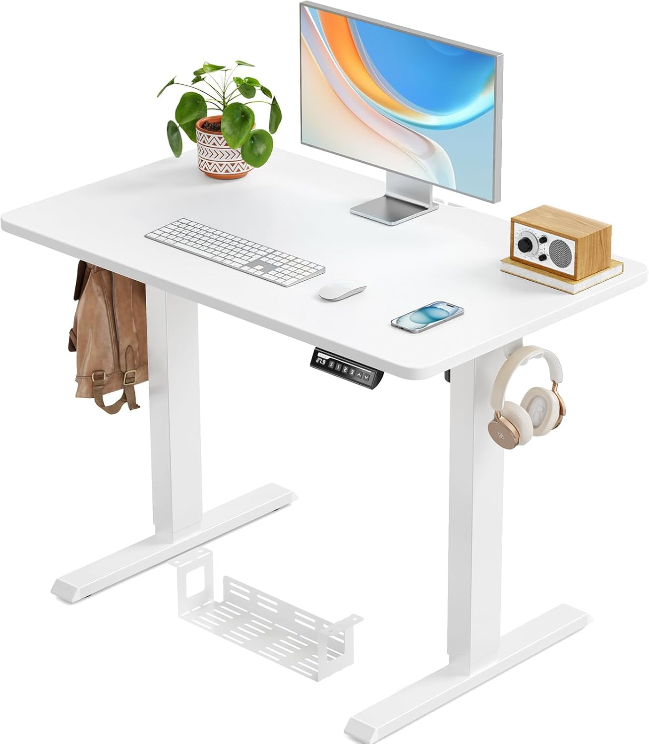 DFTFVYIBO Whole Piece Standing Desk with 48x30 inch Desktop Adjustable ...