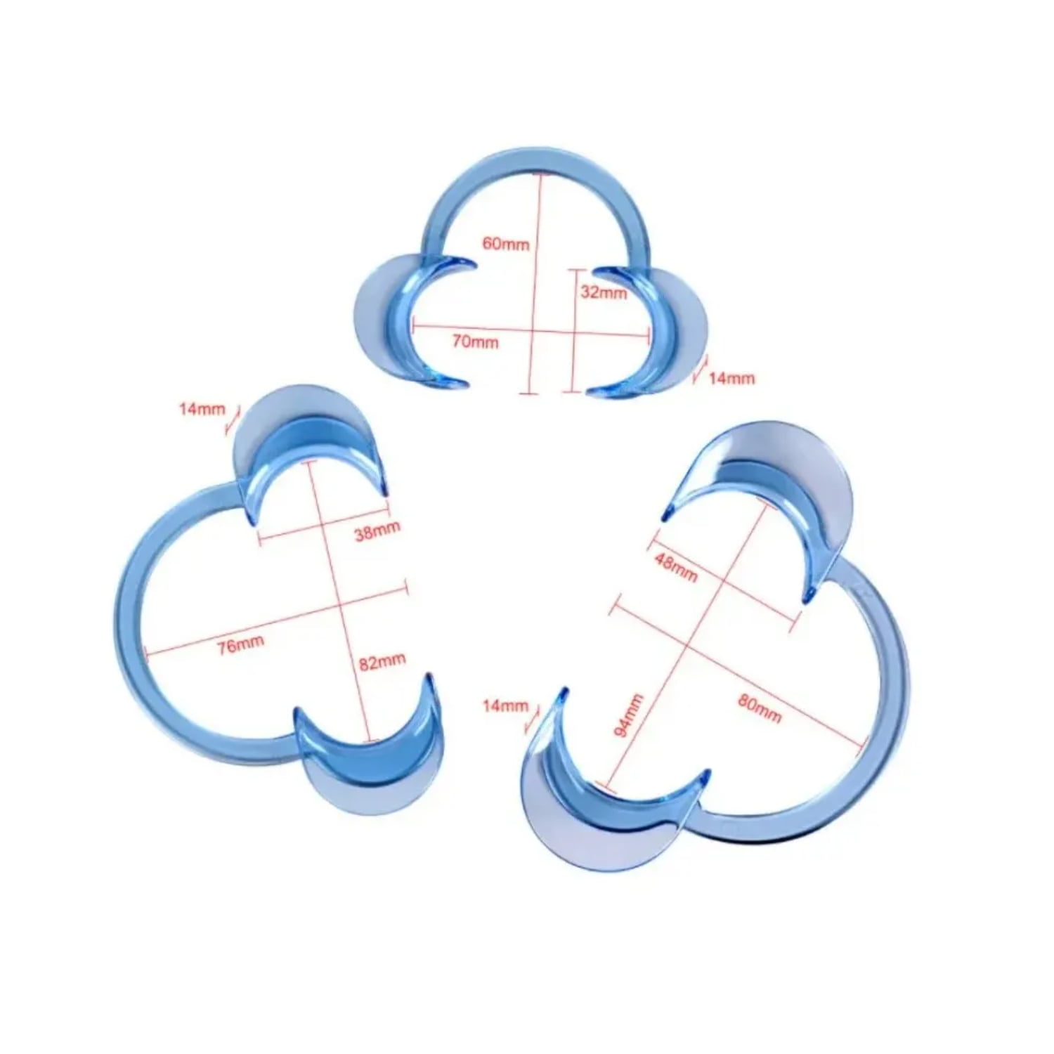 DFUDIEJ 10Pcs/Pack Clear White Blue Dental C Shape Cheek Retractor for ...