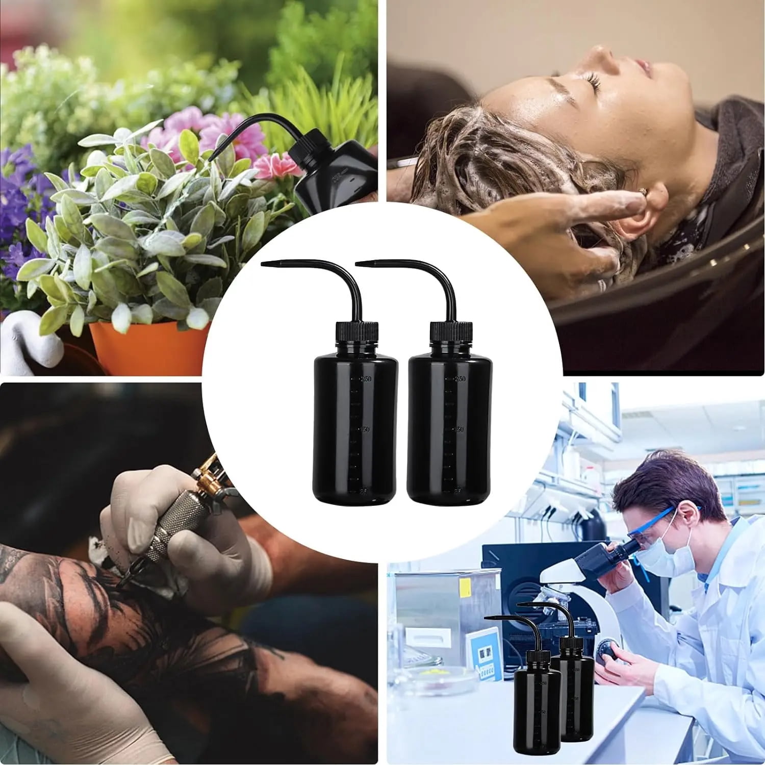 DFUDIEJ 250/500ml Tattoo Spray Bottle Plastic Safety Wash Bottles Lab ...