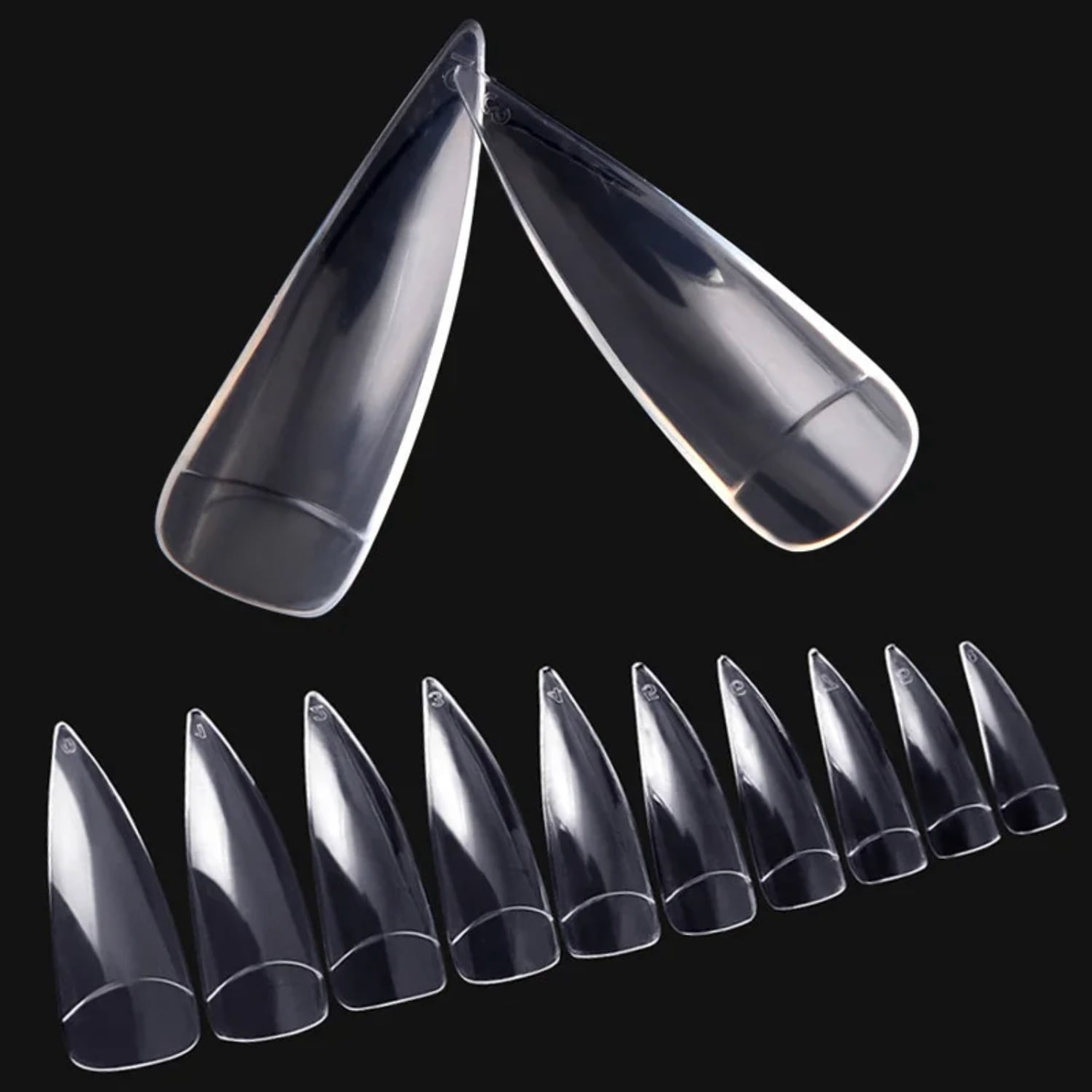 DFUDIEJ 600Pcs/Bag Long Stiletto Claw Nails Half Cover Fake False Nails ...