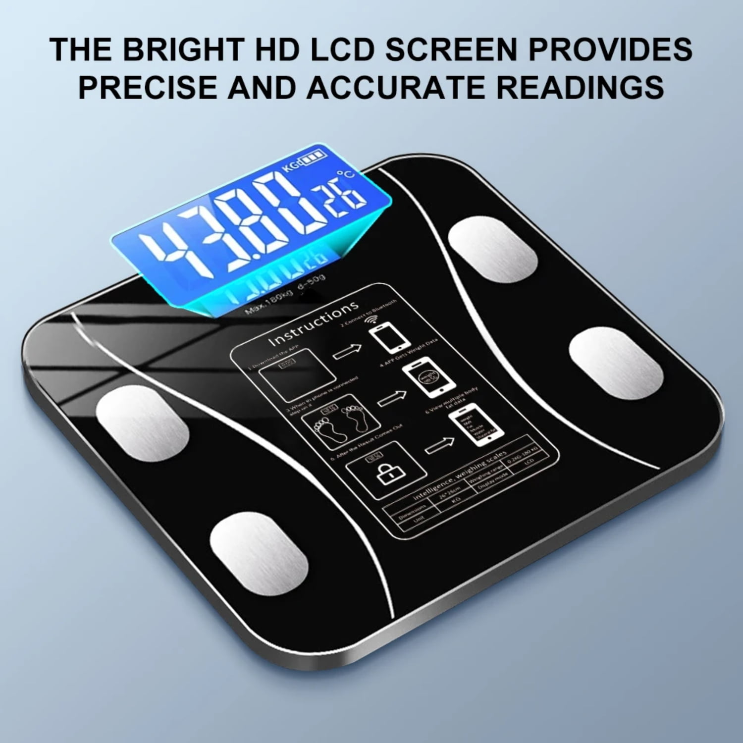 DFUDIEJ Body Fat Scale Smart Bluetooth Wireless Digital Bathroom Weight ...