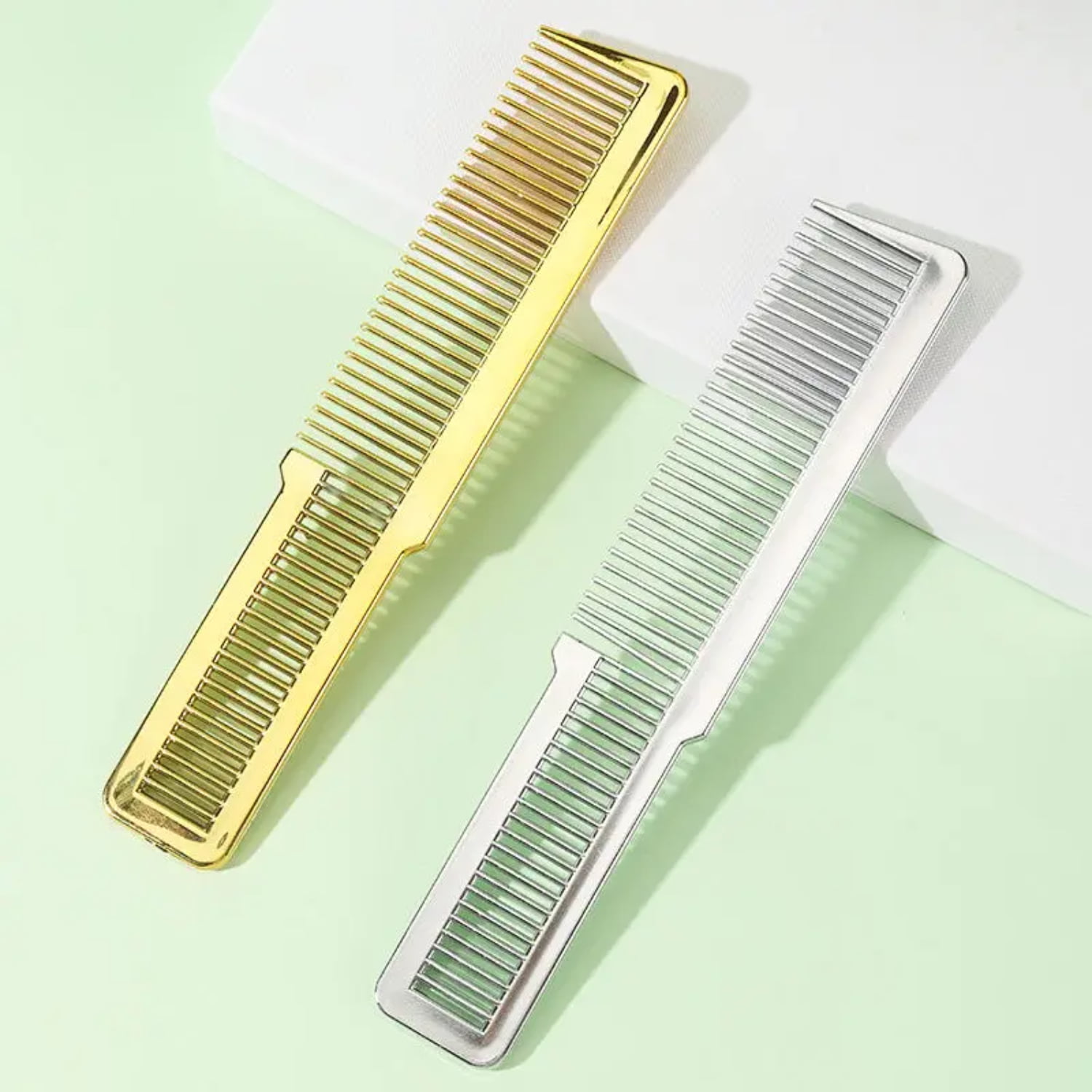 DFUDIEJ Electroplating Colorful Rainbow Barber Combs Round Teeth Anti ...
