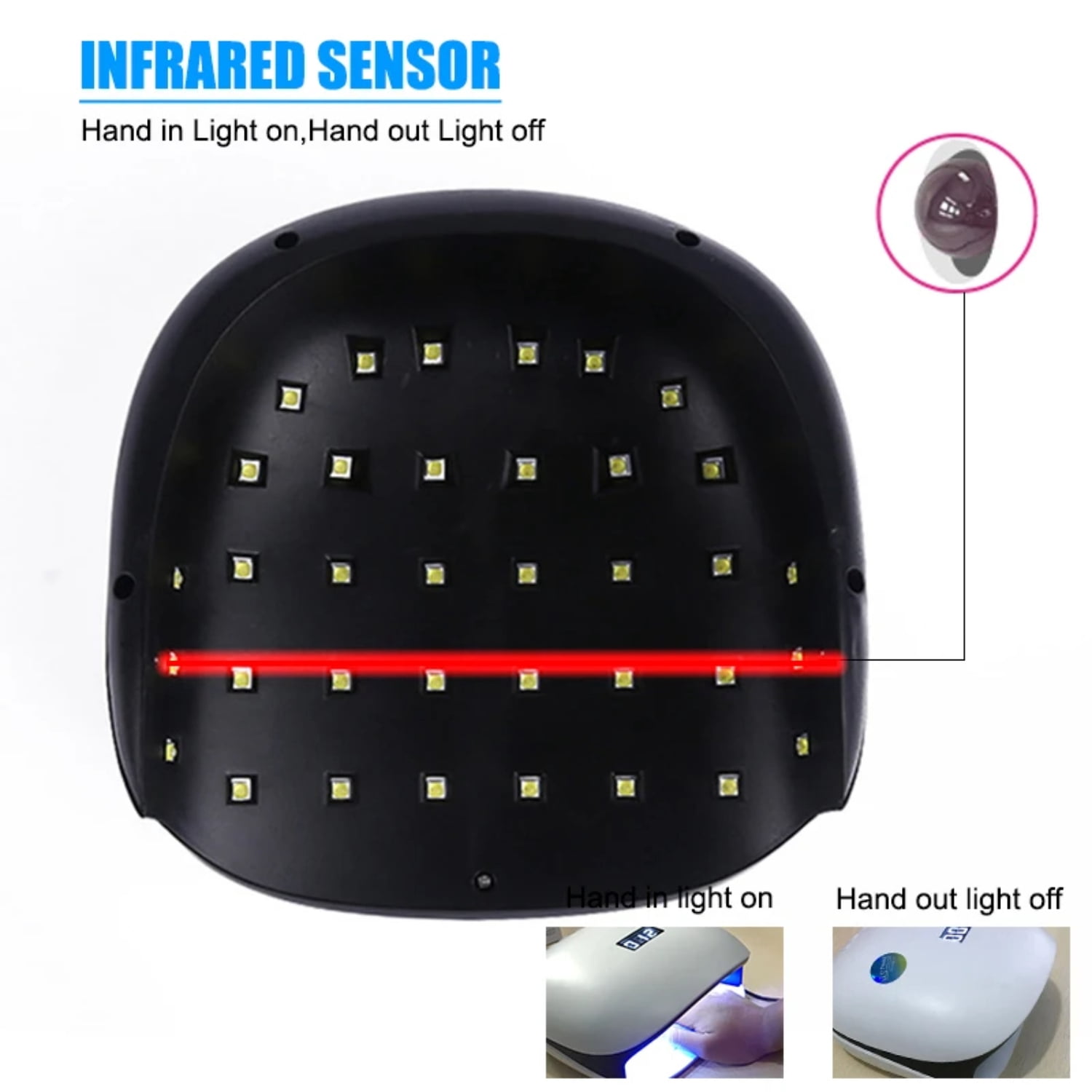 DFUDIEJ Nail Drying Lamp SUN 4S UV LED Lamp For Curing All Gel Nail ...
