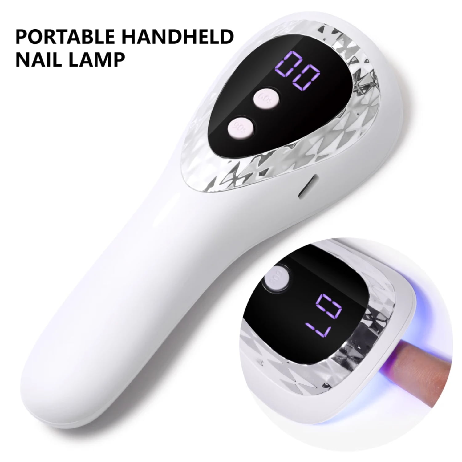 DFUDIEJ Portable Rechargeable 5 UV LEDs Gel Polish Dryer Lamp Nail ...