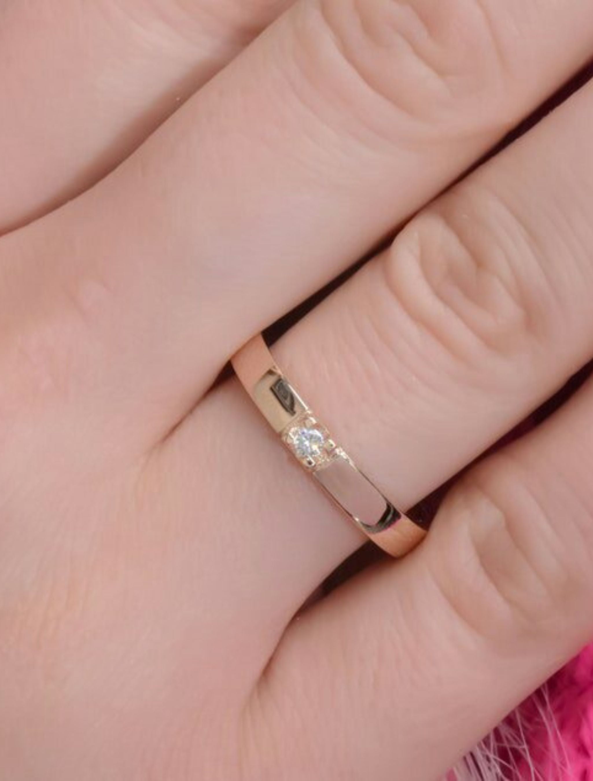 DFZ Exports 14K Yellow Gold Diamond Solitaire Ring. - Walmart.com