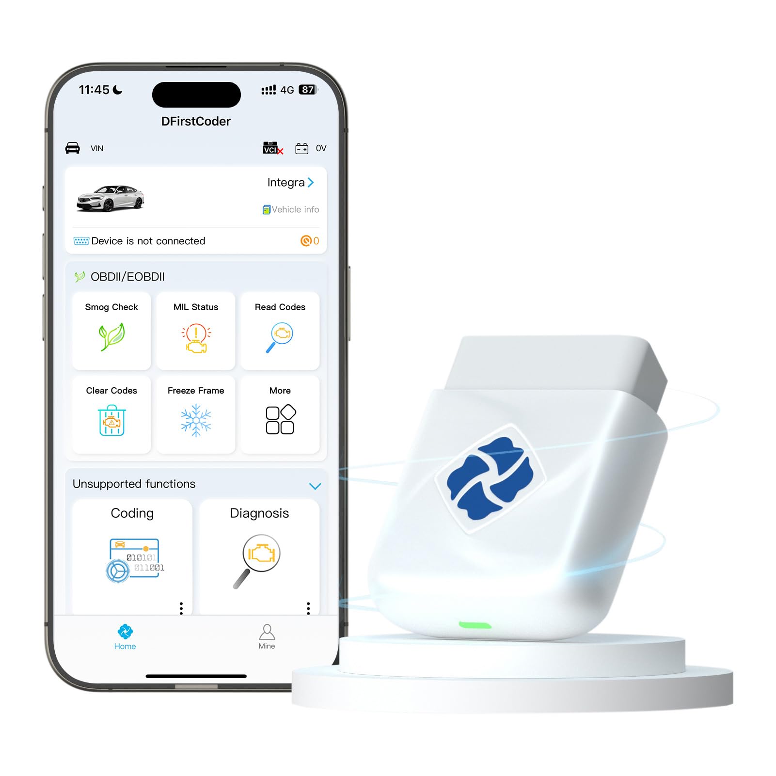 DFirst OBD2 Scanner Diagnostic Tool Bluetooth One-Click Apps, Check ...