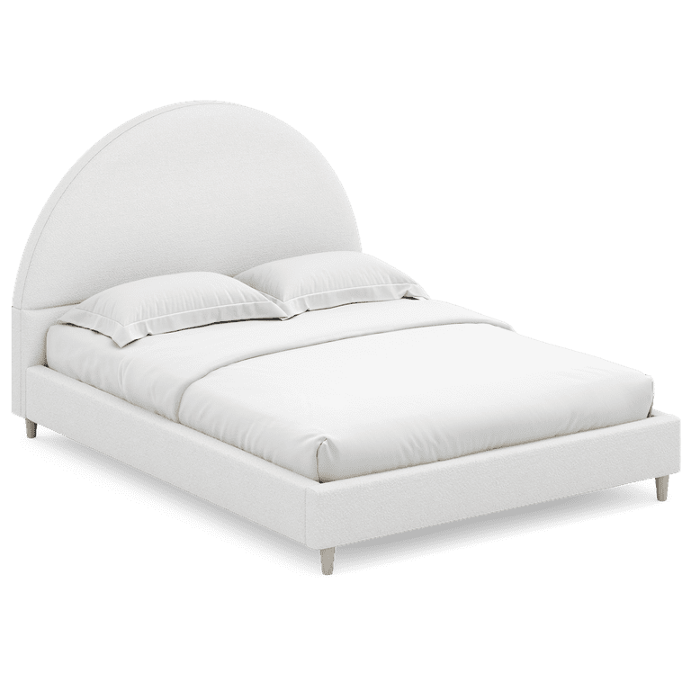 DG Casa Mila Queen Boucle Arched Headboard Platform Bed Beige