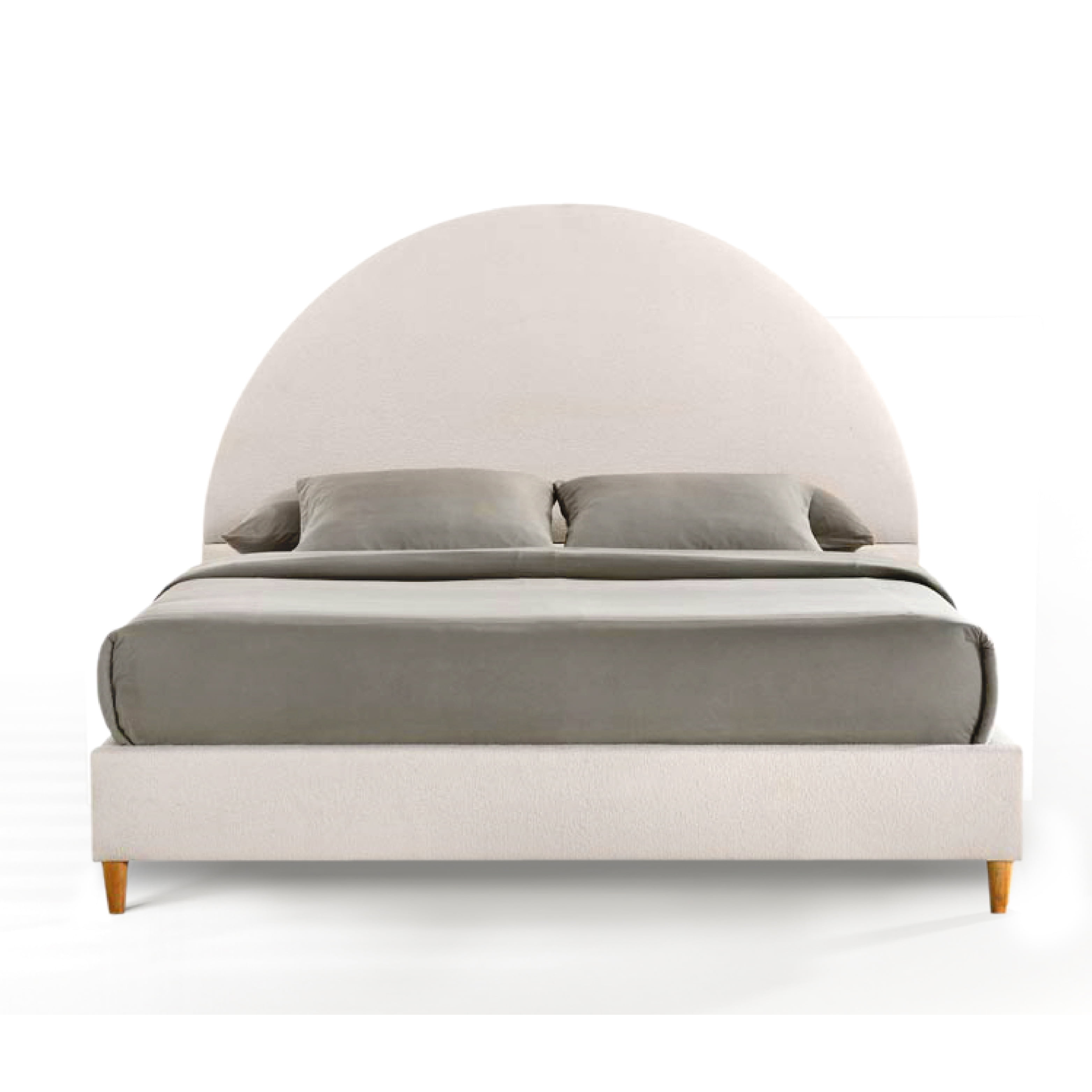 DG Casa Mila Queen Boucle Arched Headboard Platform Bed with Solid Wood ...