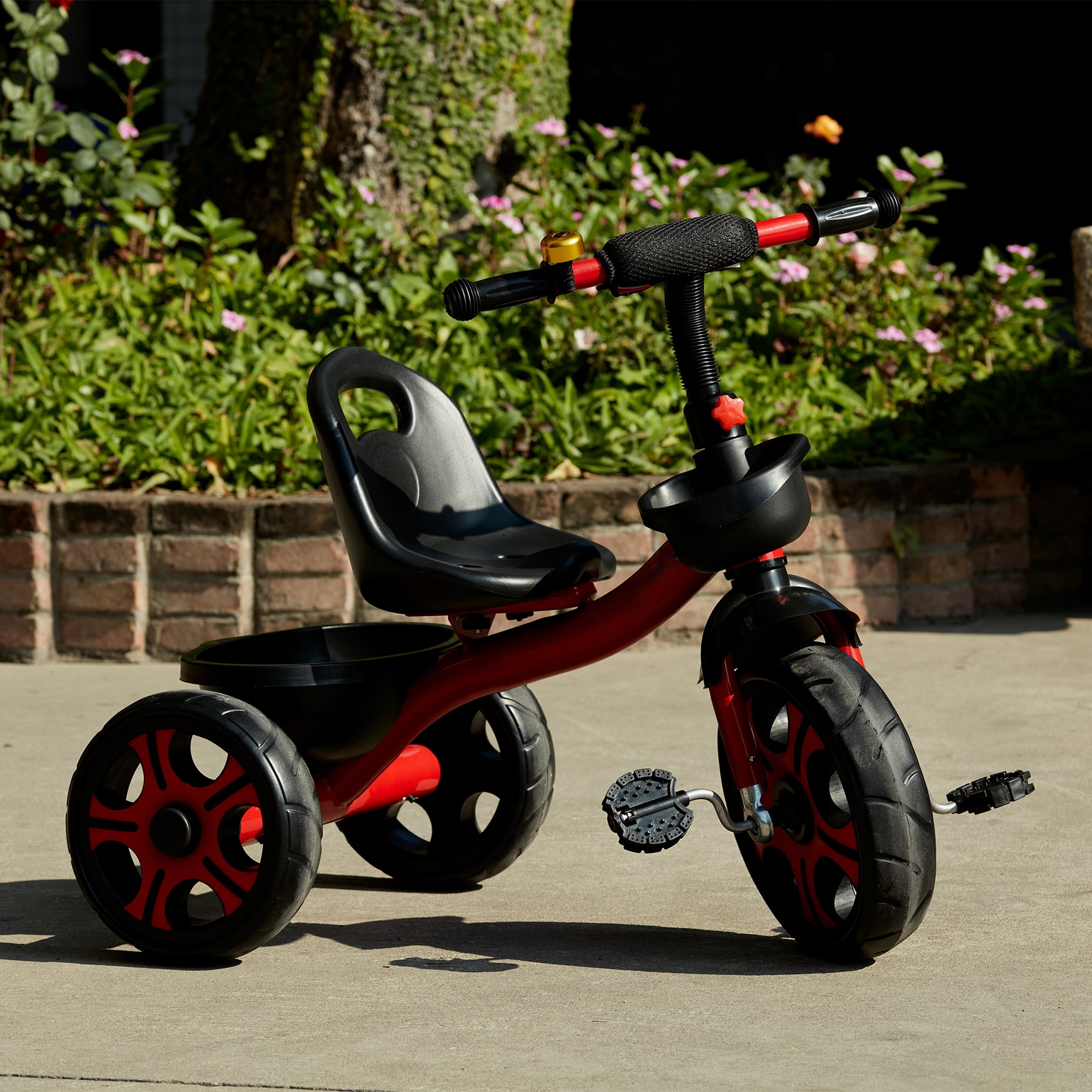 Small Trike Children's Tricycle with Adjustable Seat, Storage Basket ...