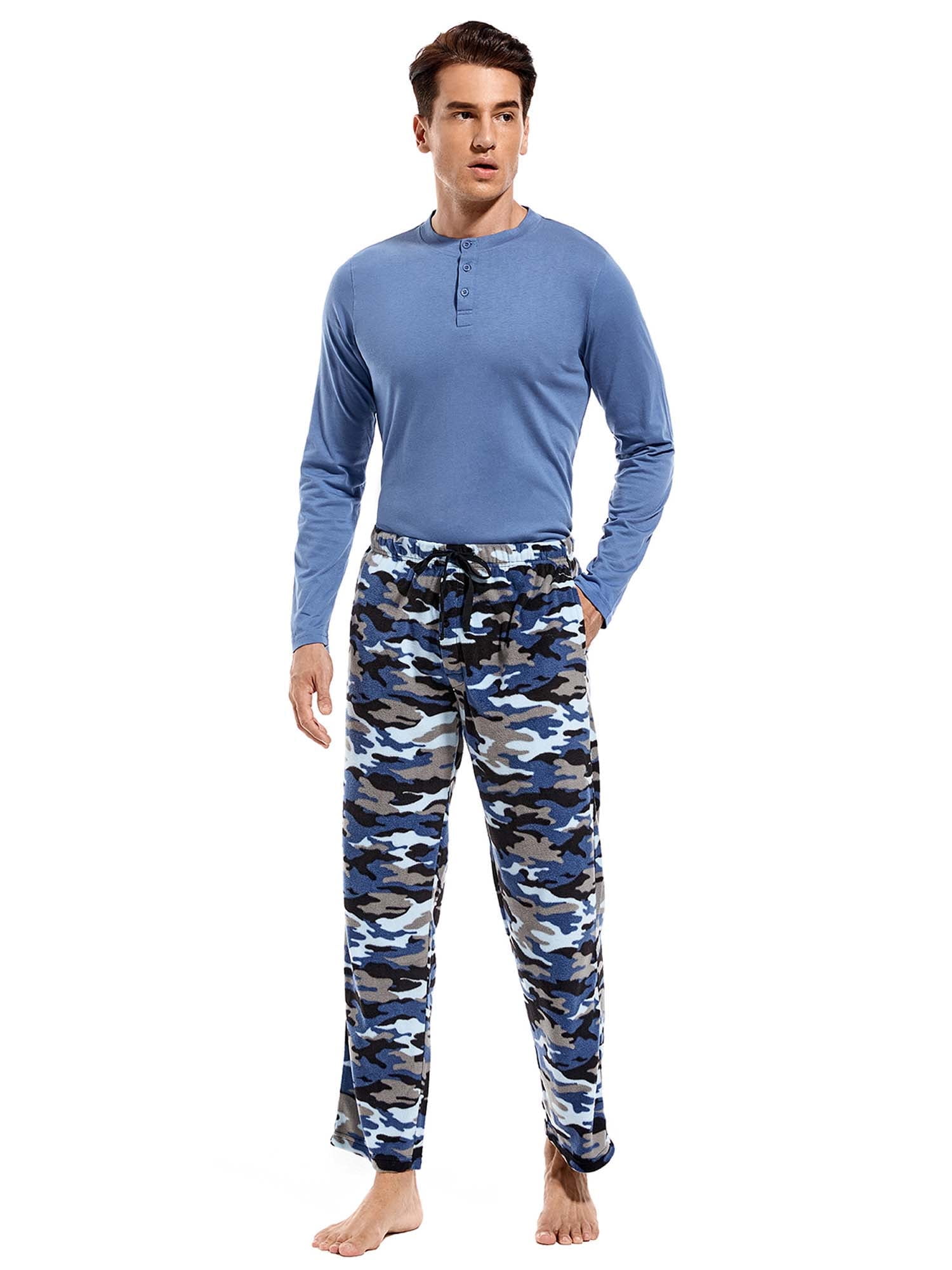 DG Hill Pajama Set, 2 Piece Sleepwear Set for Men, Henley Top and PJ ...