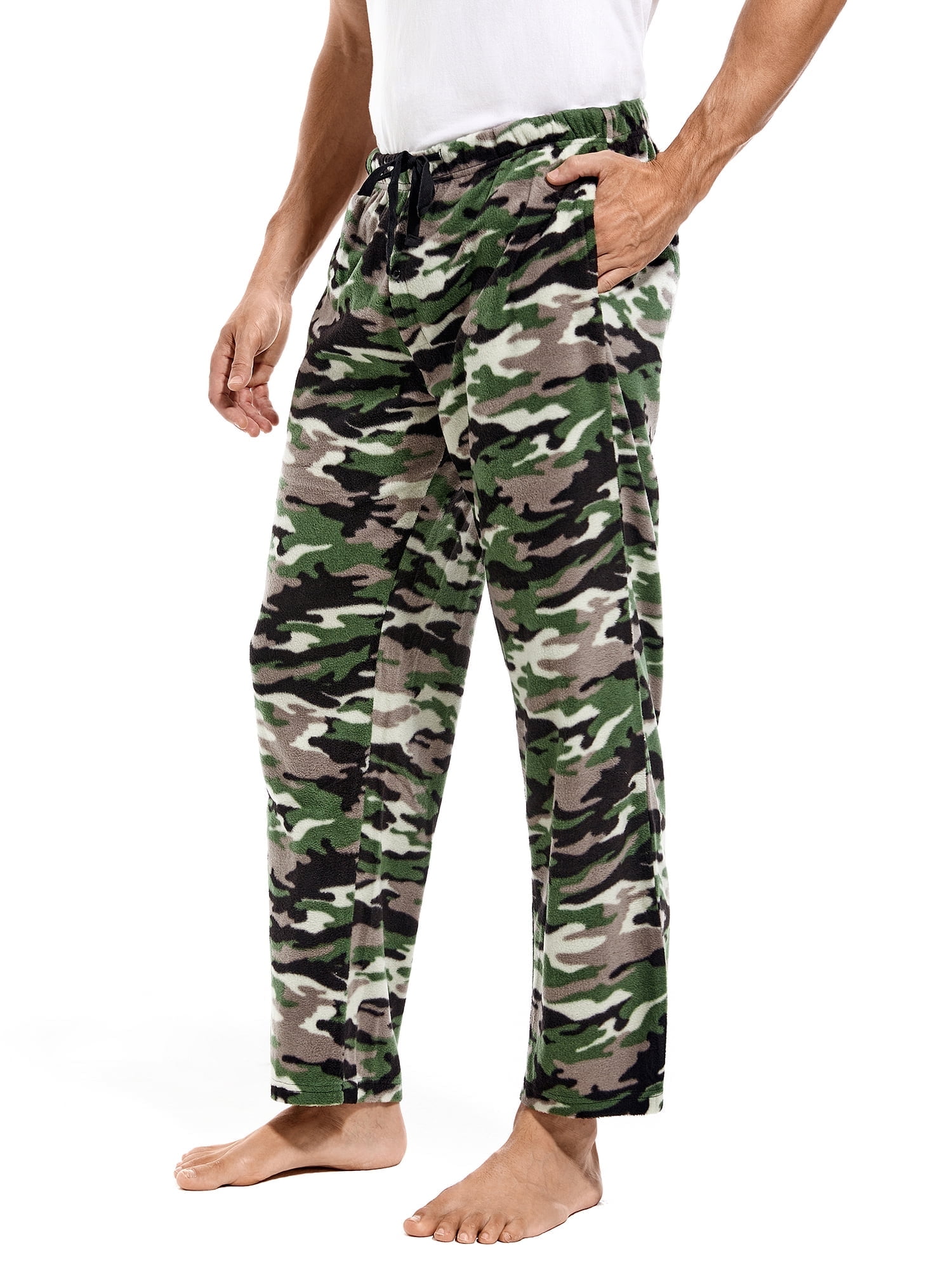 Walmart Black Friday Deals 2025 DG Hill Men's Microfleece Pajama Pants, Plaid or Camo, with ...