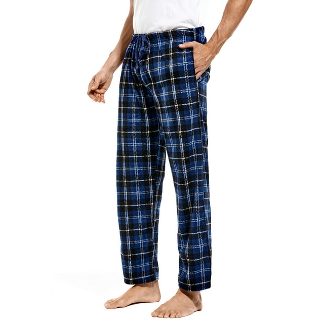 DG Hill Pajamas for Men, Fleece Pajama Bottoms with Pockets, Plaid or ...
