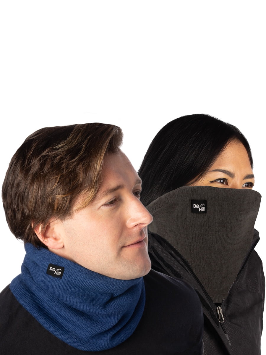 DG Hill 2 Pack Thermal Fleece Lined Neck Gaiter, Winter Ski Face Warmer ...
