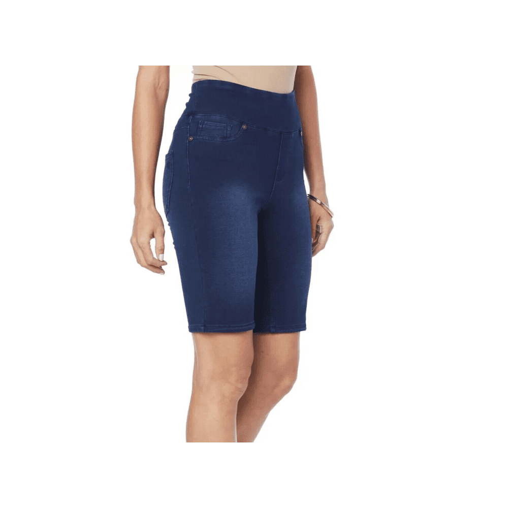 DG2 by Diane Gilman Comfort Waist Knit Flex Bermuda Short Midtone Blue ...
