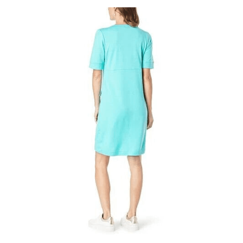 DG2 by Diane Gilman DG Downtime French Terry Dress with Pockets, Aqua ...