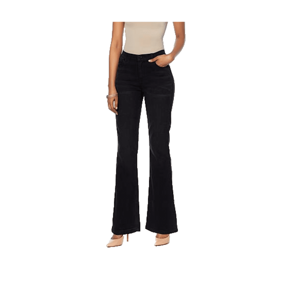 DG2 by Diane Gilman Infinity Stretch Tri-Fit Bootcut Jean Black XXS ...