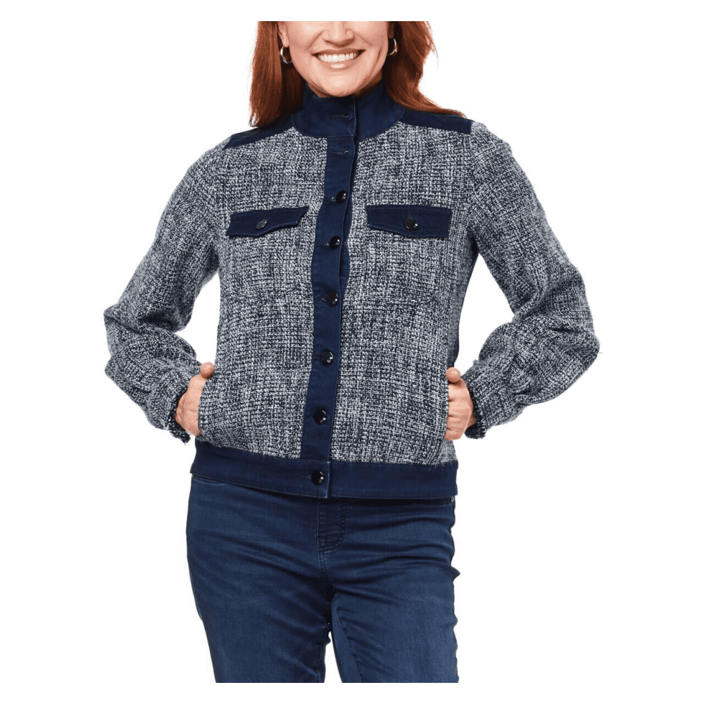 DG2 by Diane Gilman Mixed Media New Classic Stretch and Boucle Jacket ...