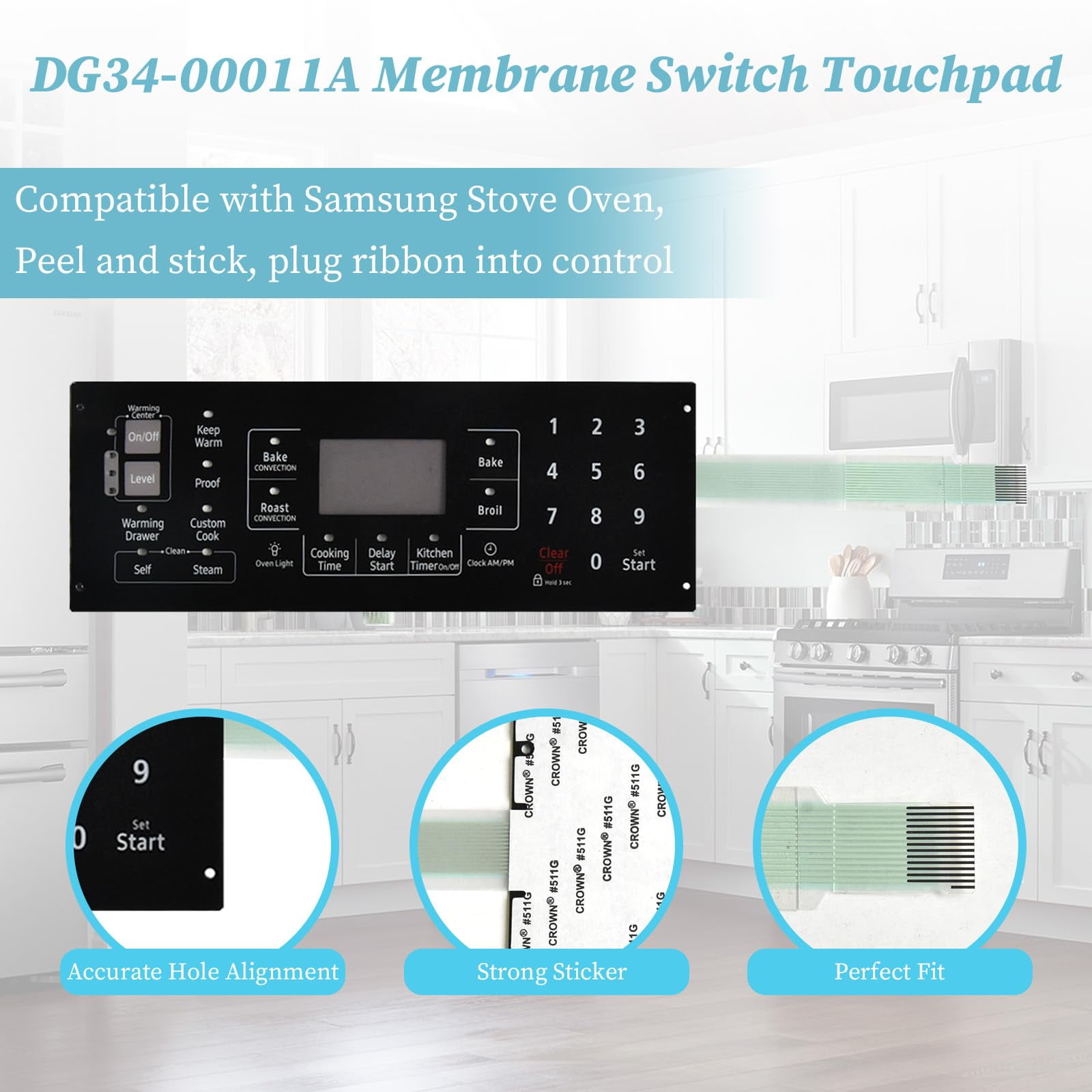 DG34-00011A Touchpad Control Panel & Switch Membrane Replacement for ...
