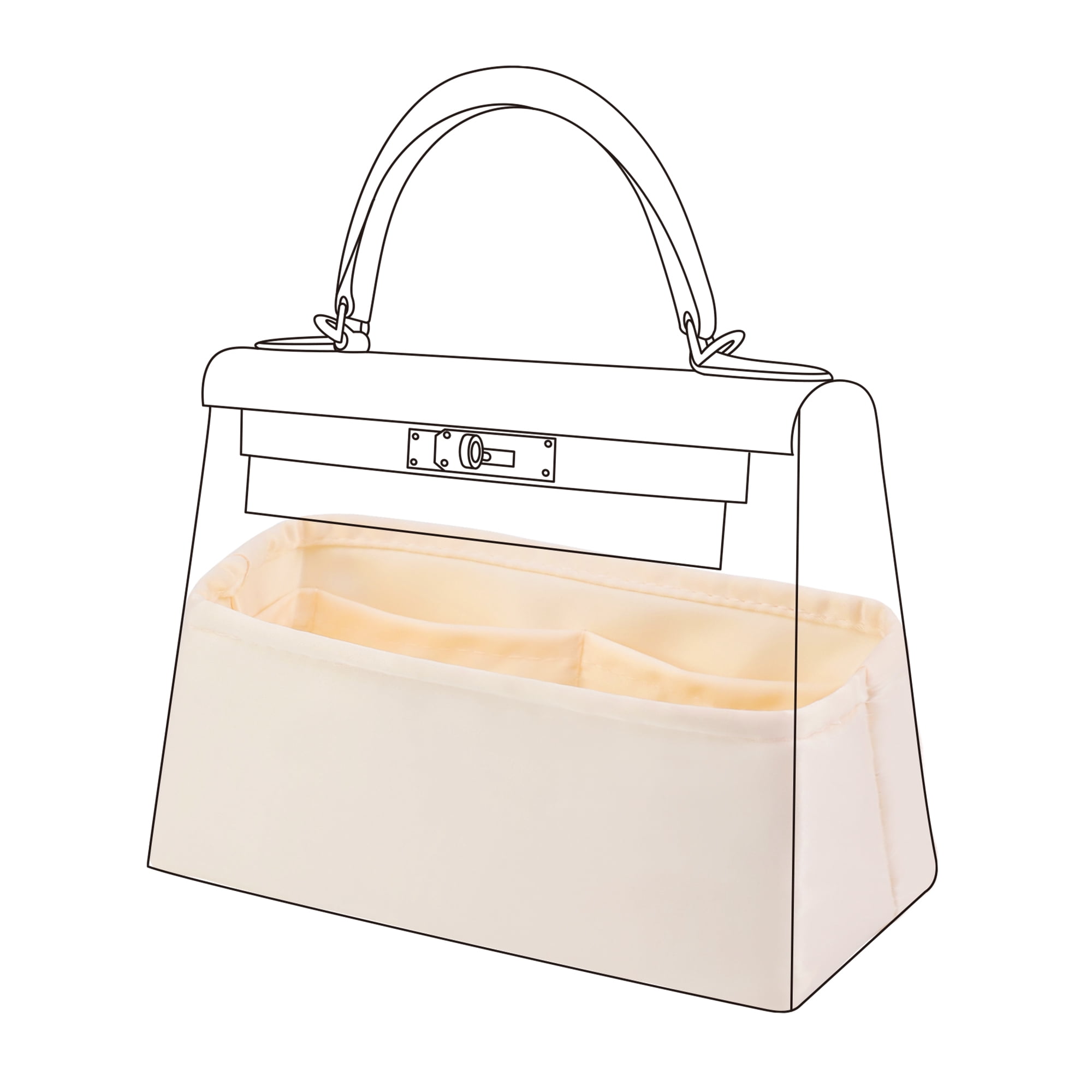 DGAZ Bag Organizer Insert, Silk Purse Organizer, Luxury Handbag Tote in ...