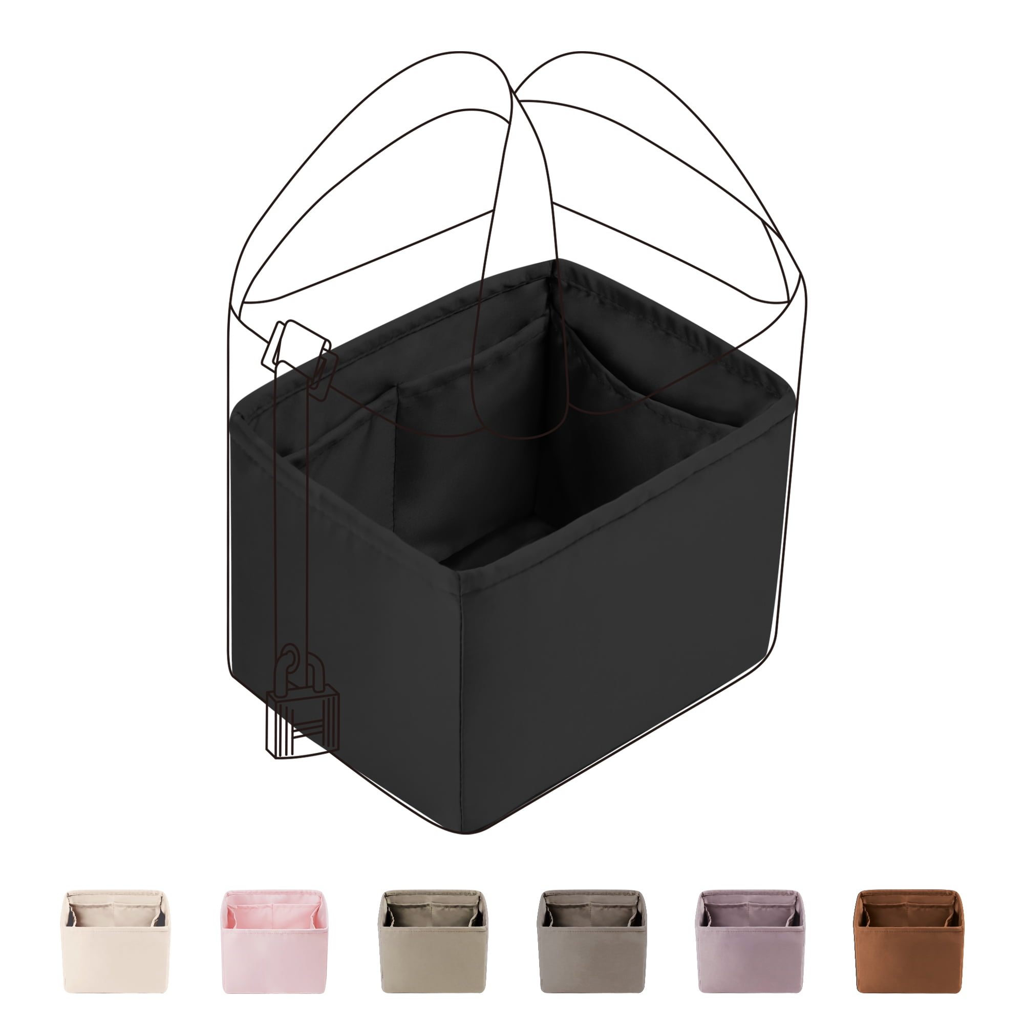 DGAZ Purse Organizer Silky Smooth,Silk,Luxury Handbag Tote in Bag ...