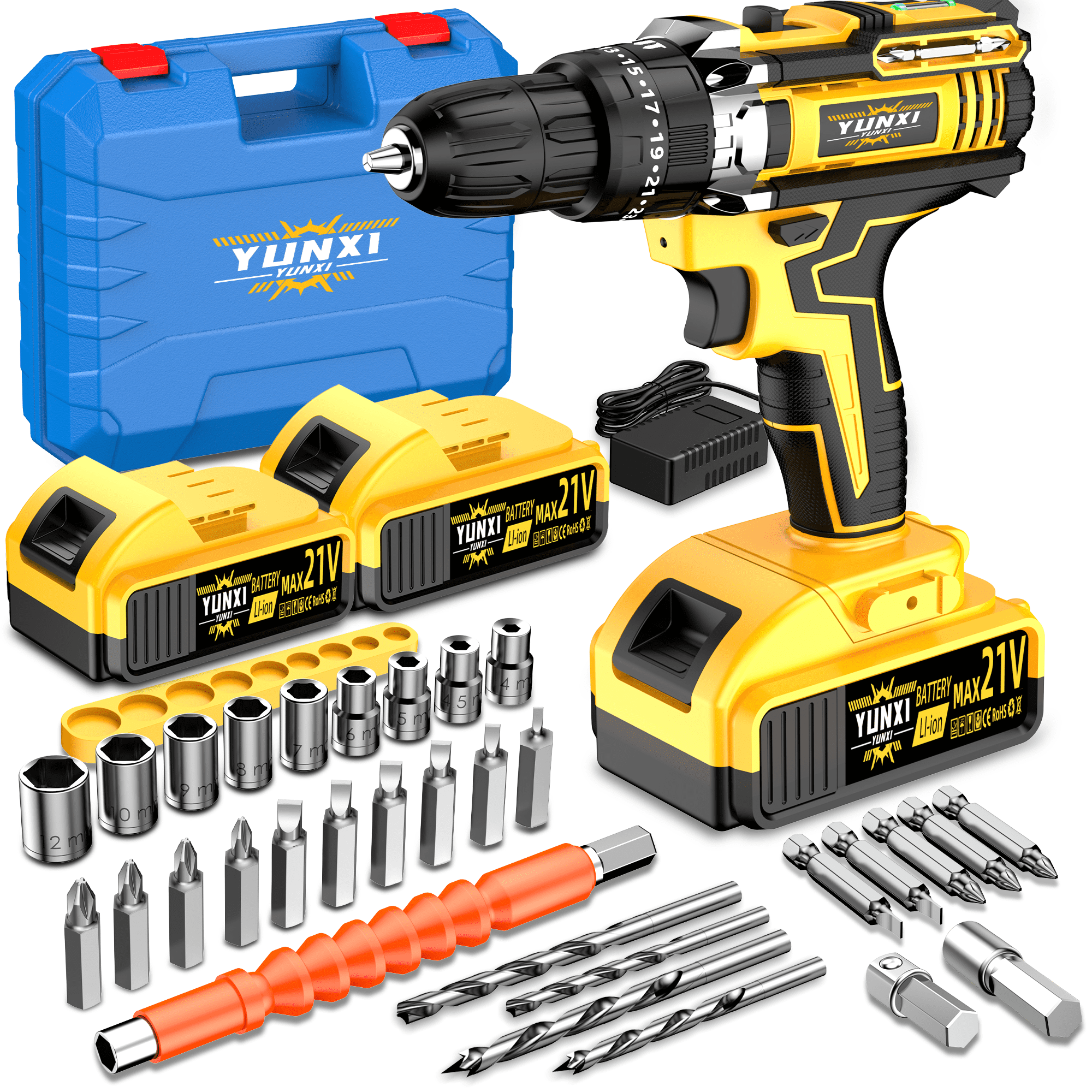 DGB Cordless Drill Driver, Rechargeable Lithium-Ion Power Tool for Home ...