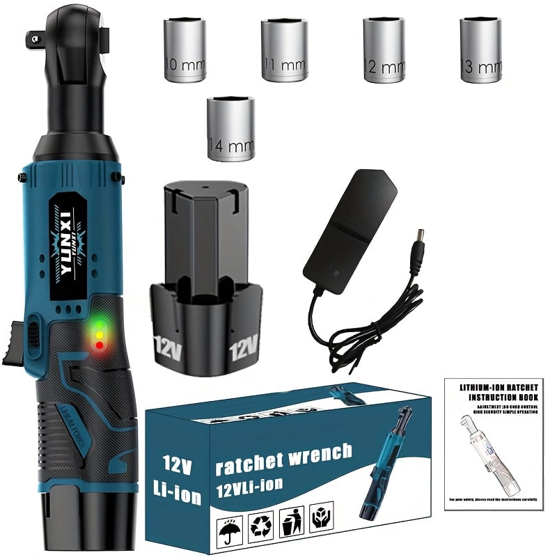 DGB Cordless Electric Ratchet Wrench, 3/8" Drive Battery Powered ...
