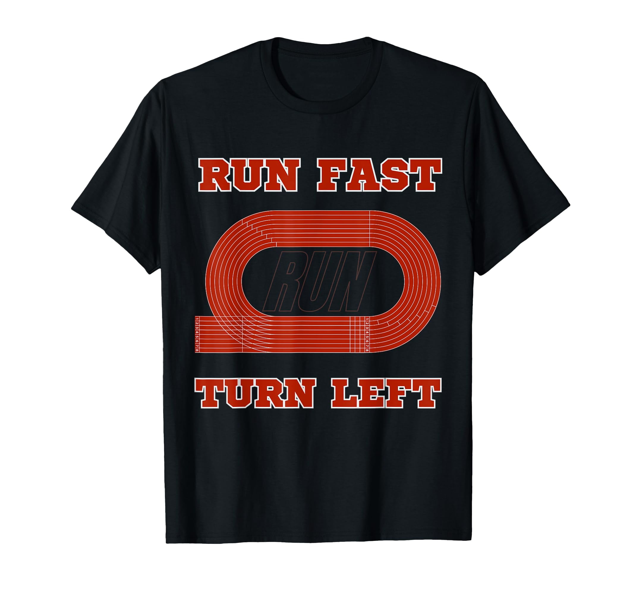 DGHDL Funny Track and Field Design Run Fast Turn Left Women's Tee ...
