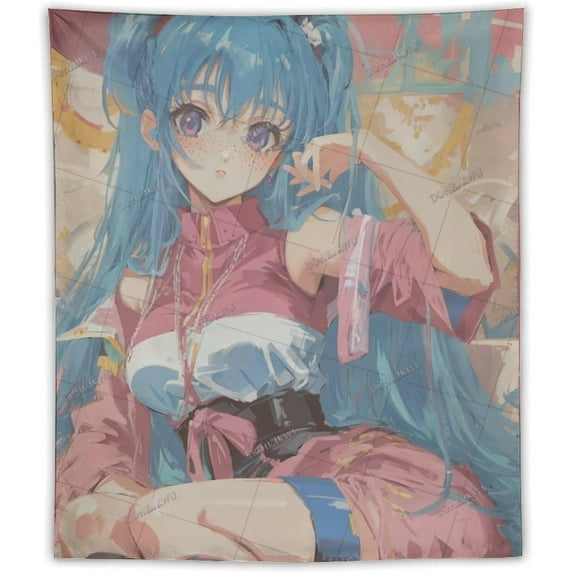 DGHEJKWU Anime Style Girl(5 Flag Funny Tapestry 50"x60" Indoor Outdoor ...