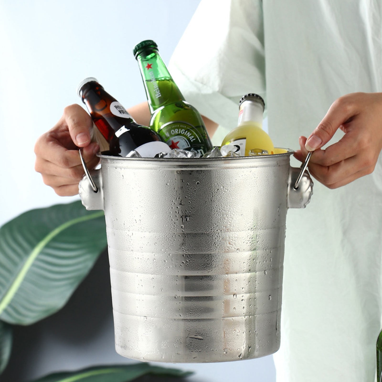 DGLQMYX 1 Pack Stainless Steel Champagne Bucket ,Metal Ice Bucket ...