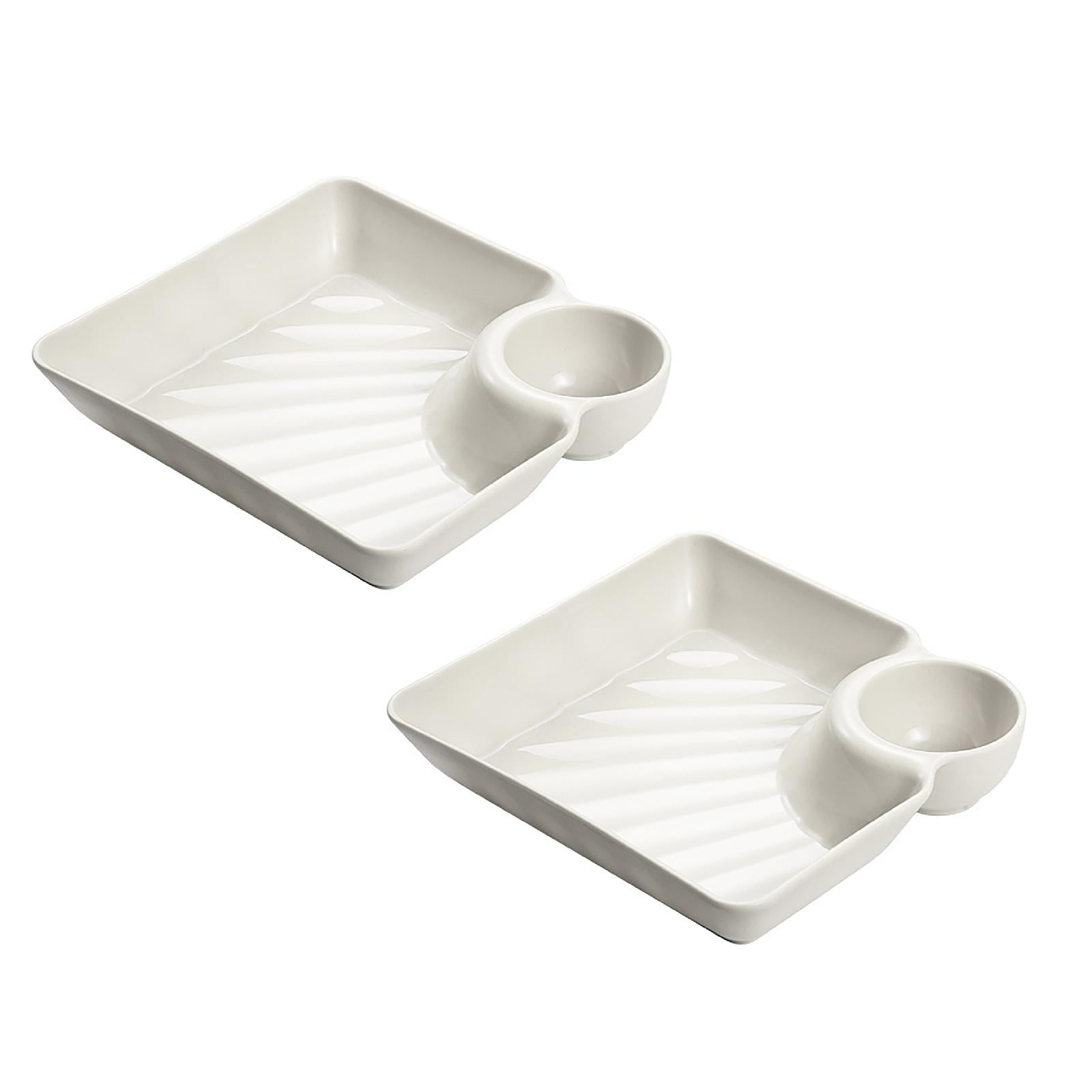DGLQMYX Chip and Dip Serving Platter Set, 7.2 Inch Ceramic Divided ...