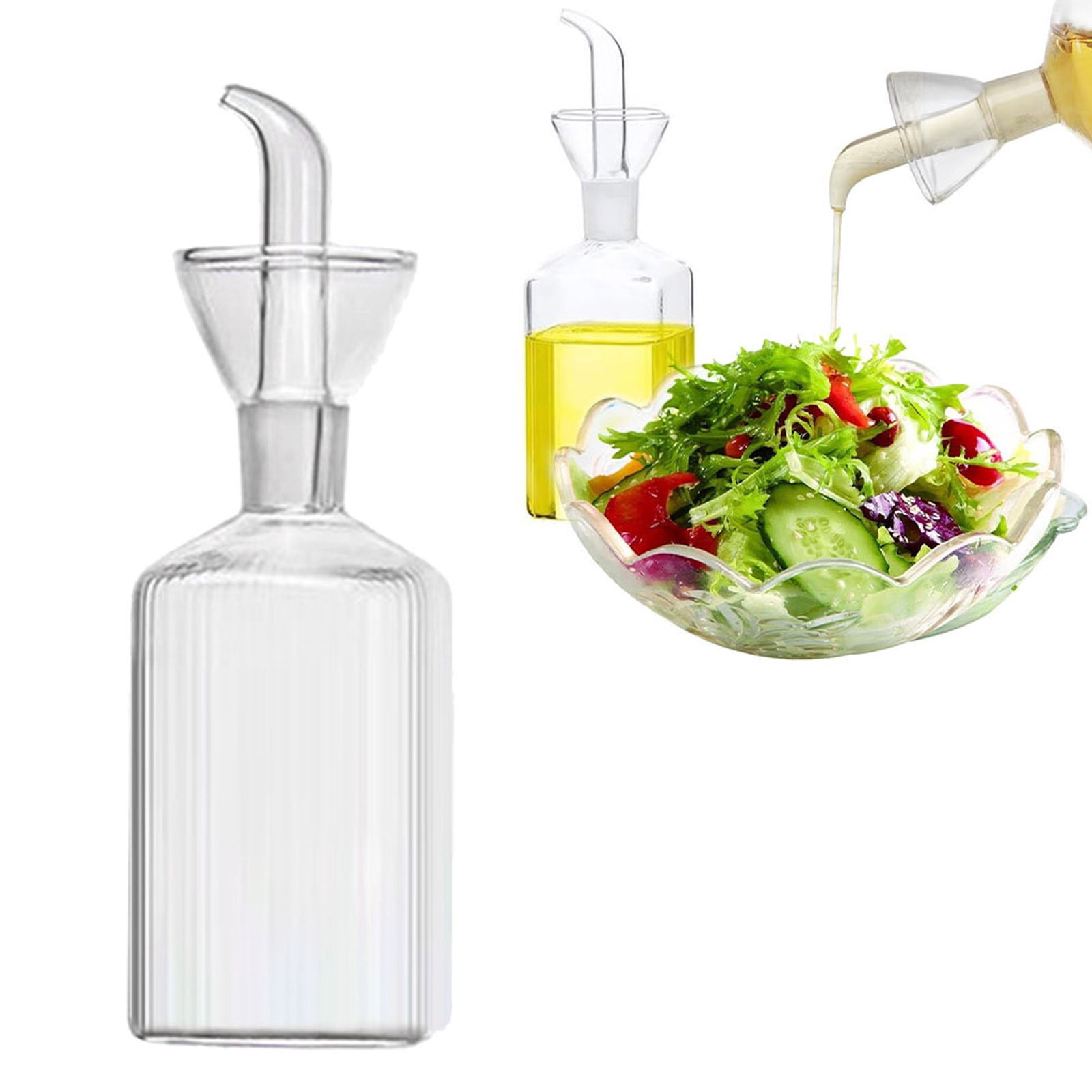 DGLQMYX Clear Glass Olive Oil Dispenser Bottle - Oil & Vinegar Cruet ...