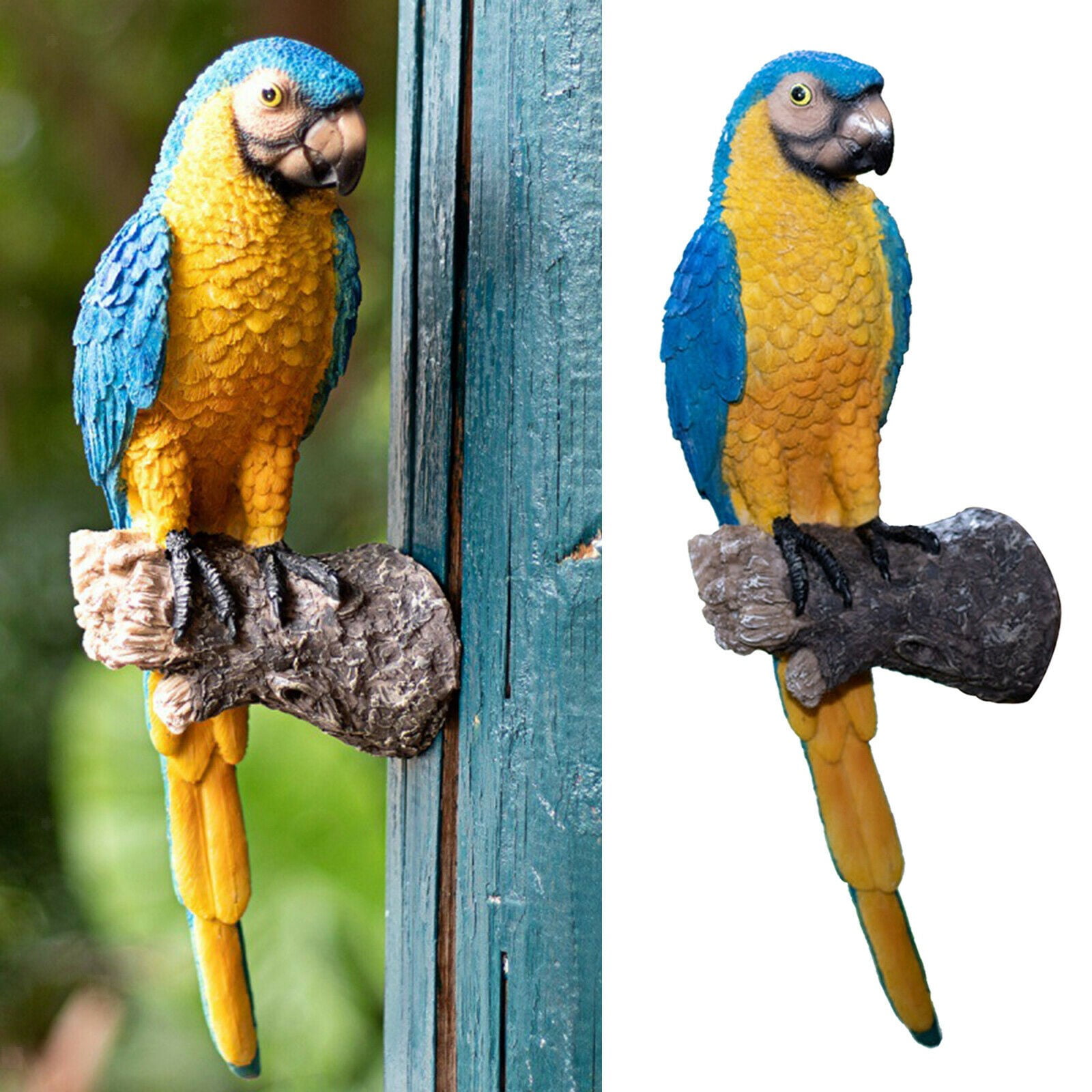 DGLQMYX D Garden Outdoor Parrot ornament Macaws Resin Decor Lifelike ...