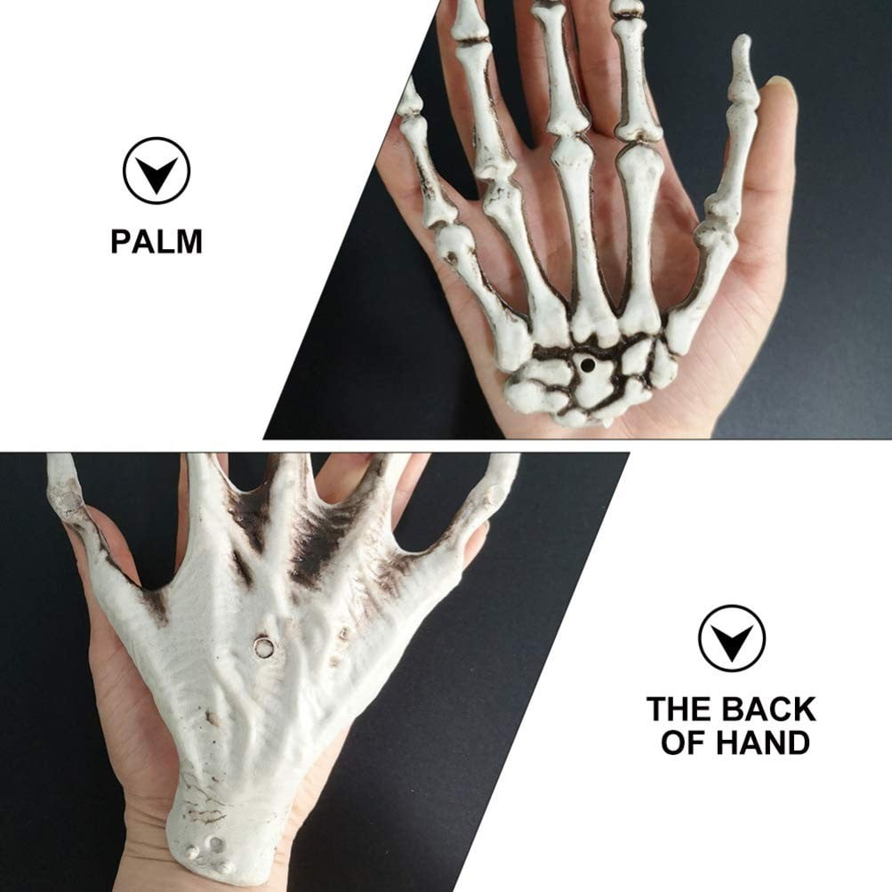 DGLQMYX Halloween Plastic Skeleton Hands Scary Realistic Human Hand ...