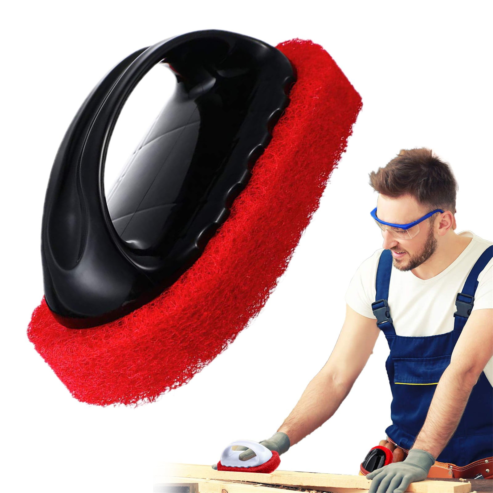 DGLQMYX Handled Scrubber Set, Non-Scratch Bathroom Scrubbing Pads ...