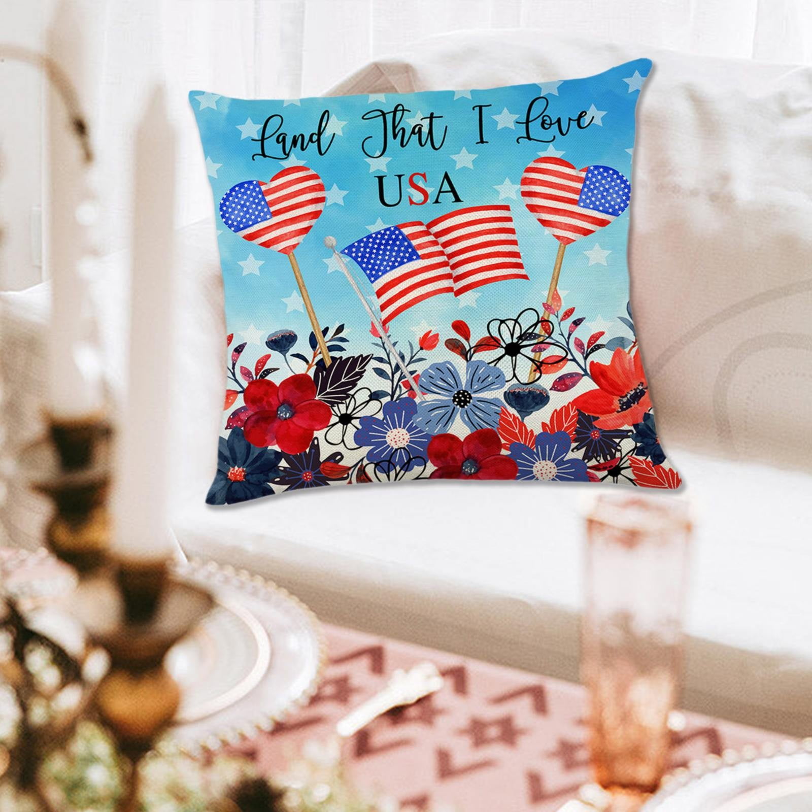 DGLQMYX July 4Th 18 X 18 Inch Independence Day Decoration with 4 ...