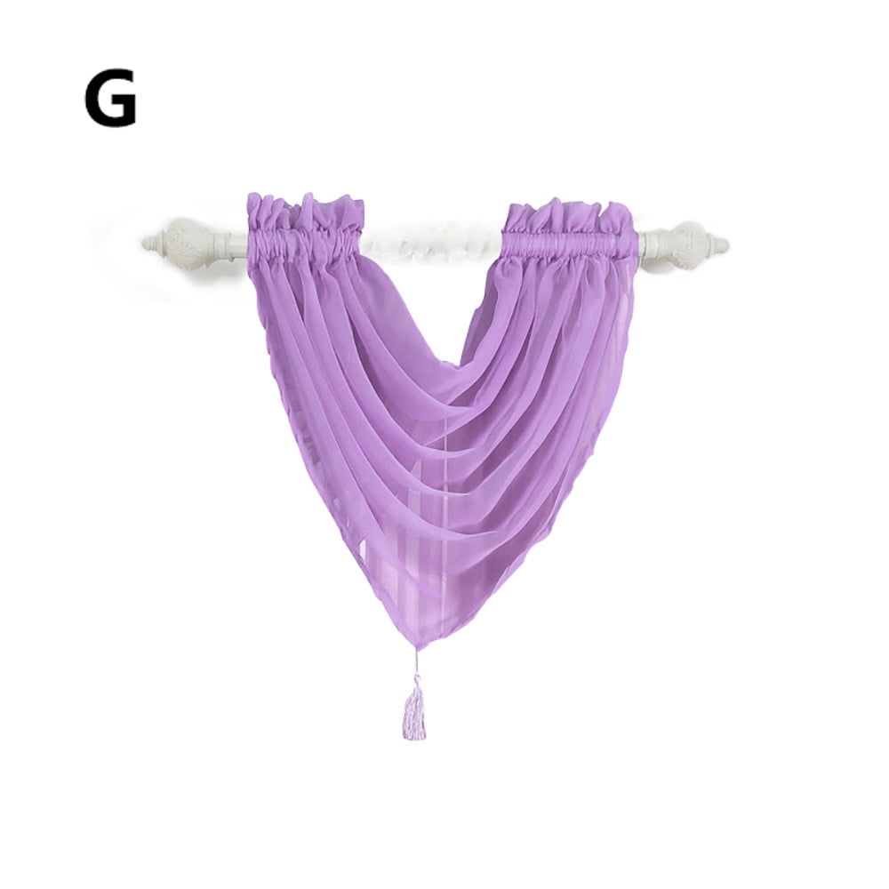 DGLQMYX Ruffled Voile Semi Sheer Curtain Valance, Kitchen Living Room ...
