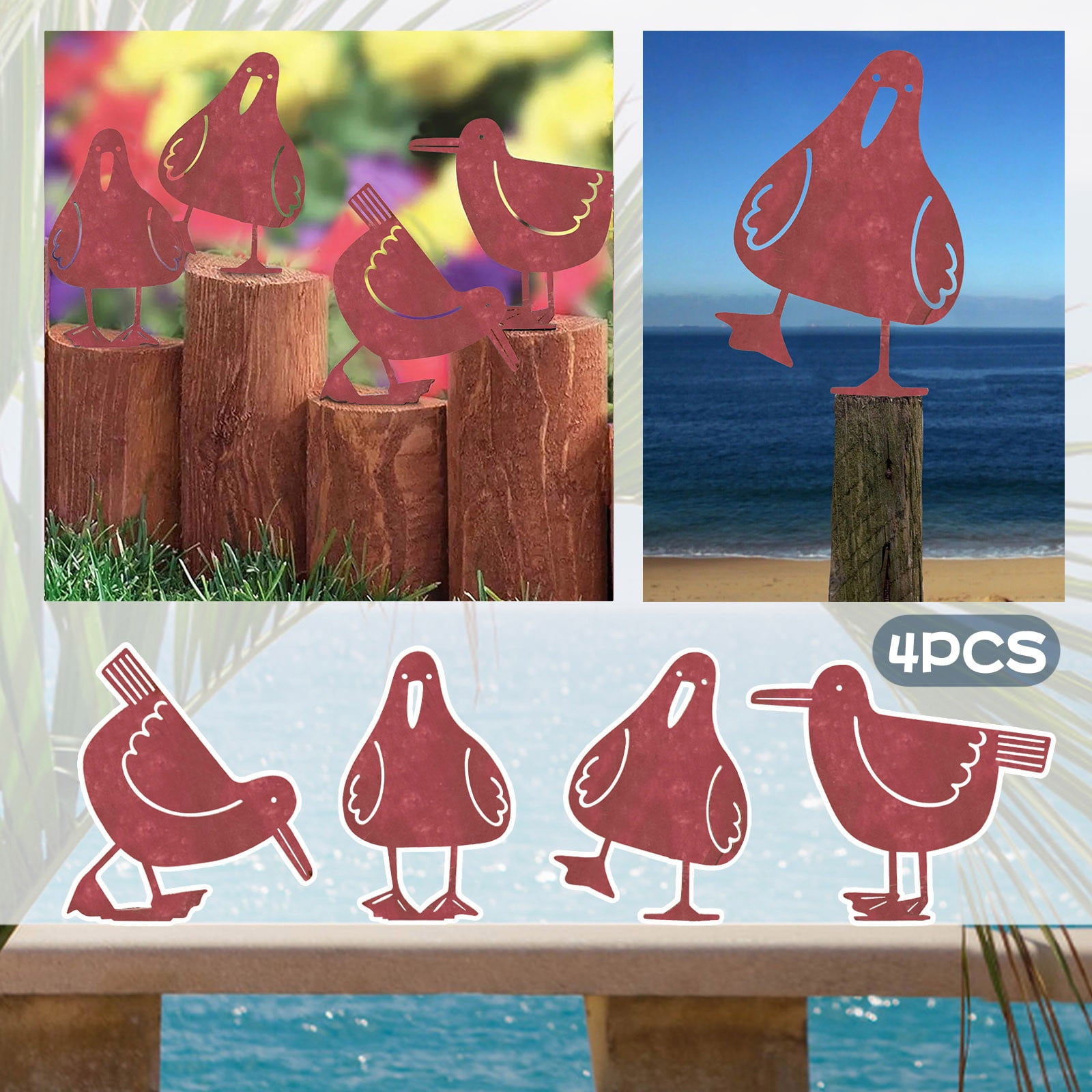 DGLQMYX Rustys Metal Seagull Fence Decorative Garden Decor Metal ... DGLQMYX Rustys Metal Seagull Fence Decorative Garden Decor Metal ...