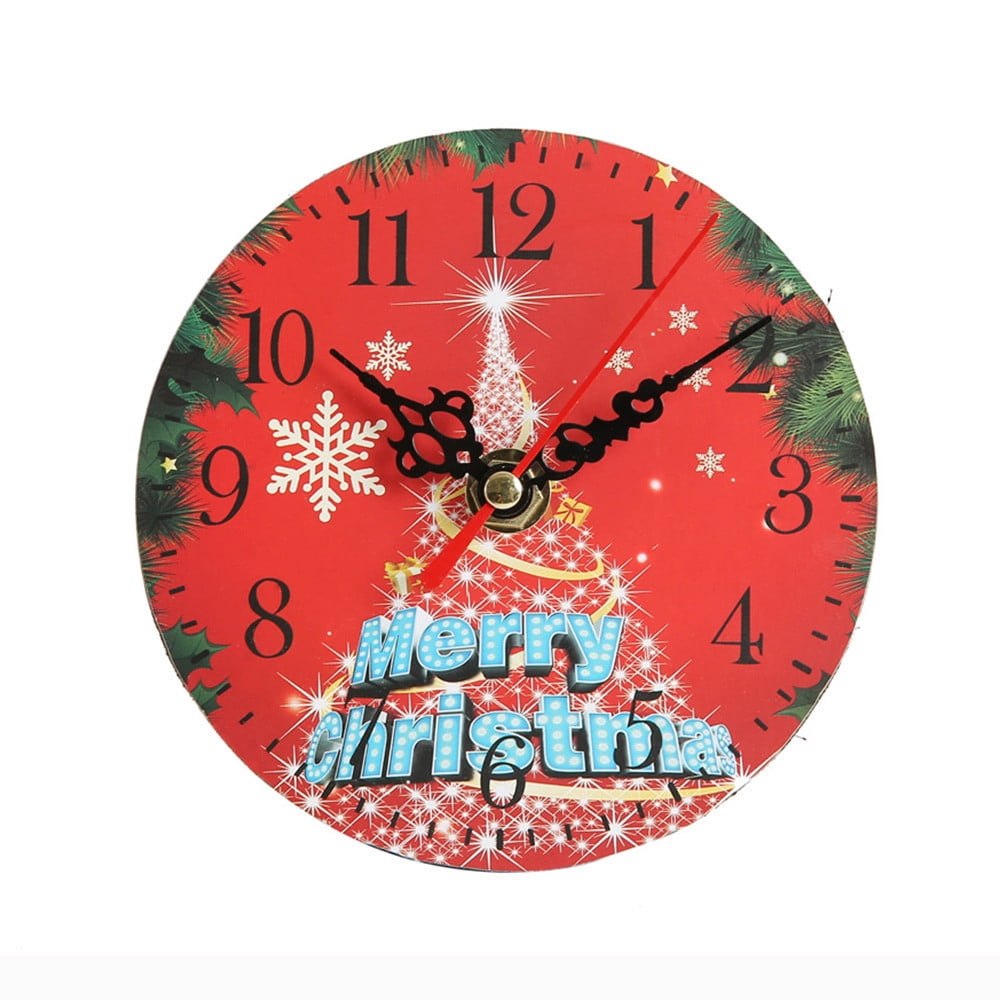 DGLQMYX Silent Sweep Christmas Clock Bell Desk Creative Digital Clock ...
