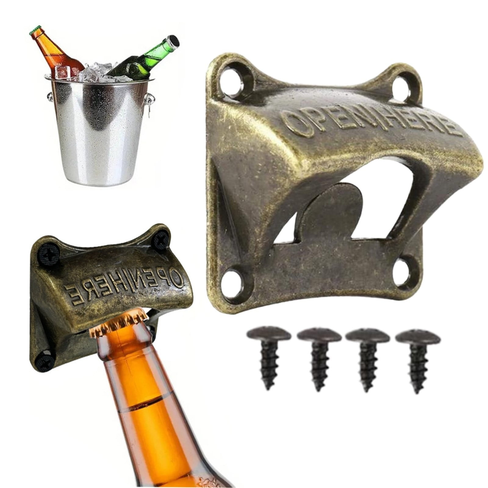DGLQMYX Stainless Steel Wall Mount Beer soda Bottle Opener with Screws ...